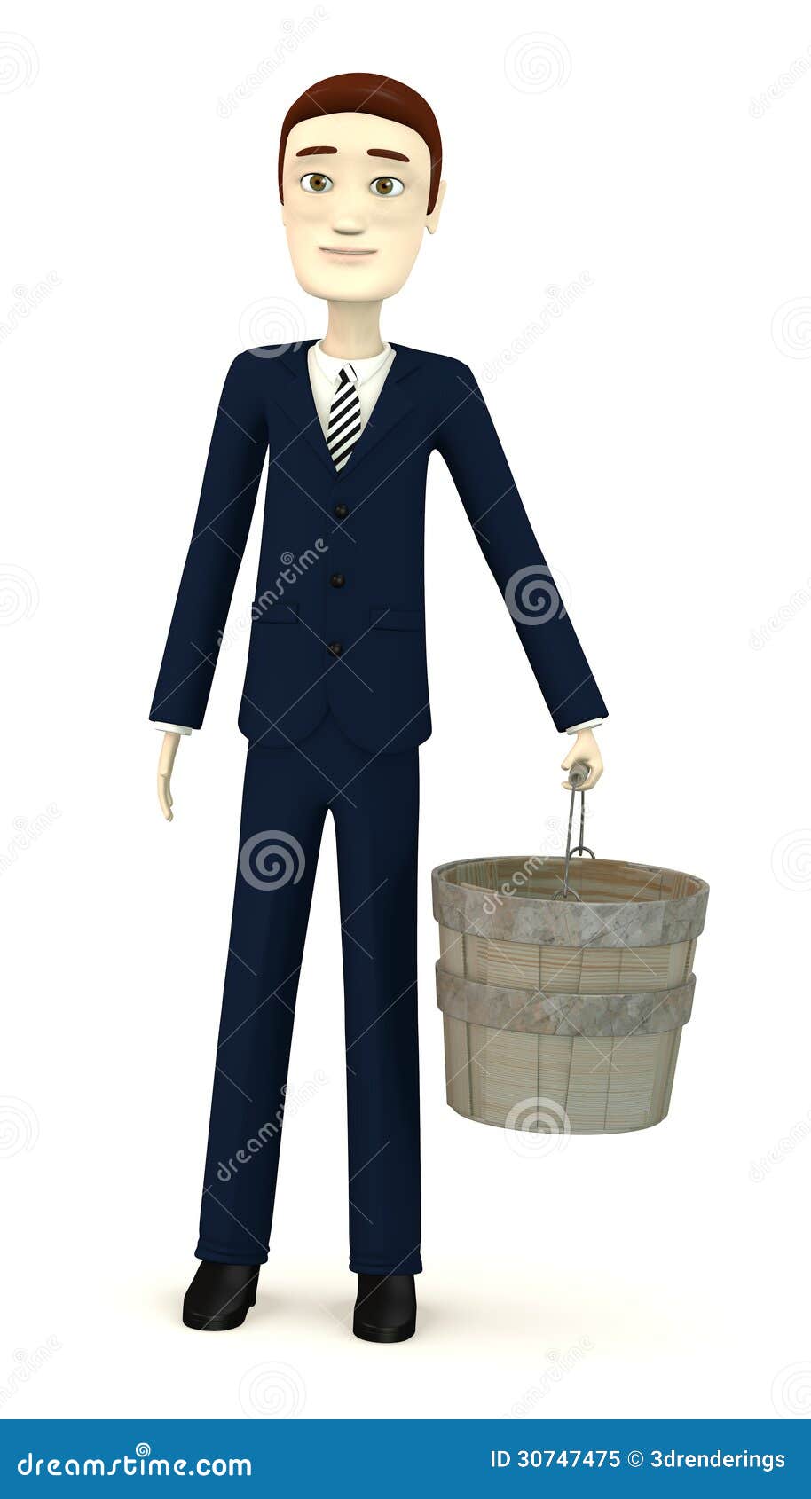 Cartoon Businessman with Bucket Stock Illustration - Illustration of ...
