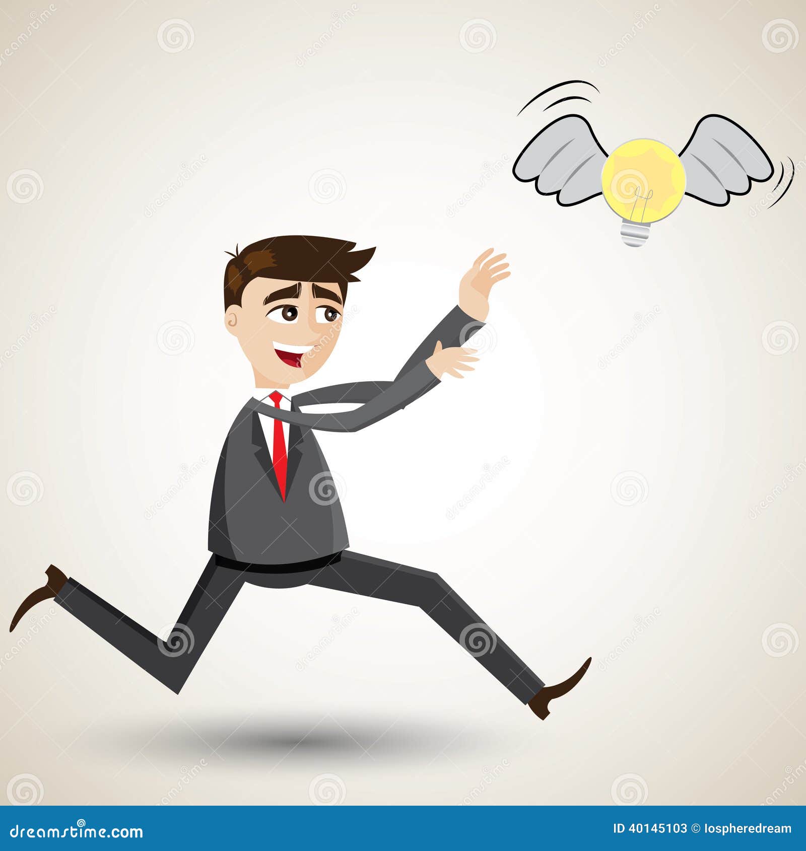 Cartoon Businessman Chasing Idea Stock Vector - Illustration of ...