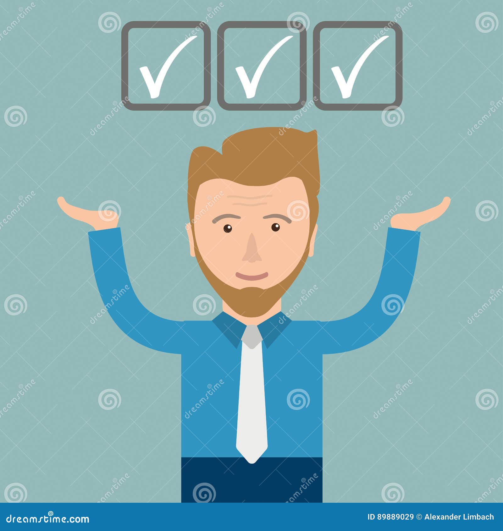 Businessman With Checklist Paper On Clip Board Cartoon Vector ...