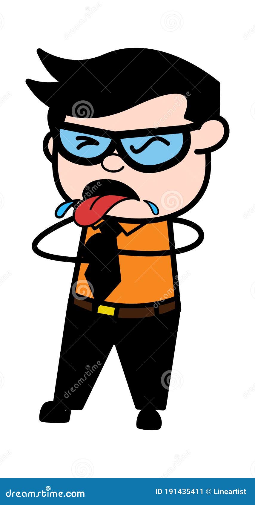 Cartoon Businessman Choking Stock Illustration - Illustration of agent ...