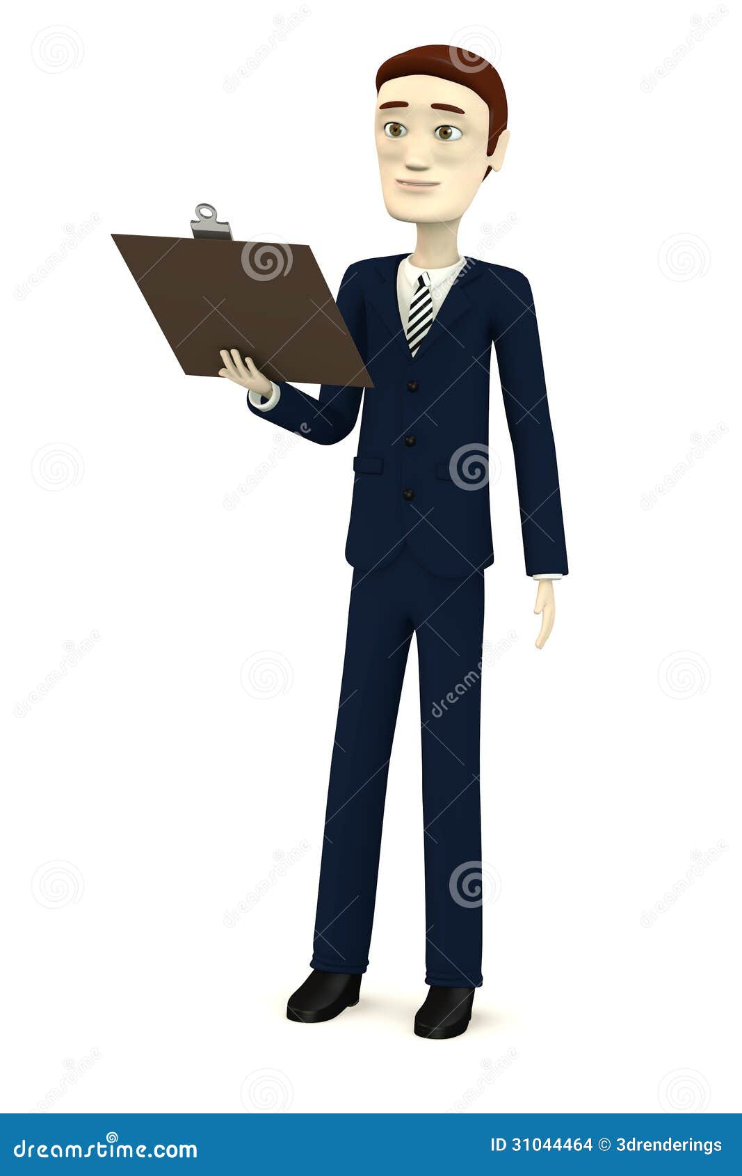 Cartoon Businessman with Cliboard Stock Illustration - Illustration of ...