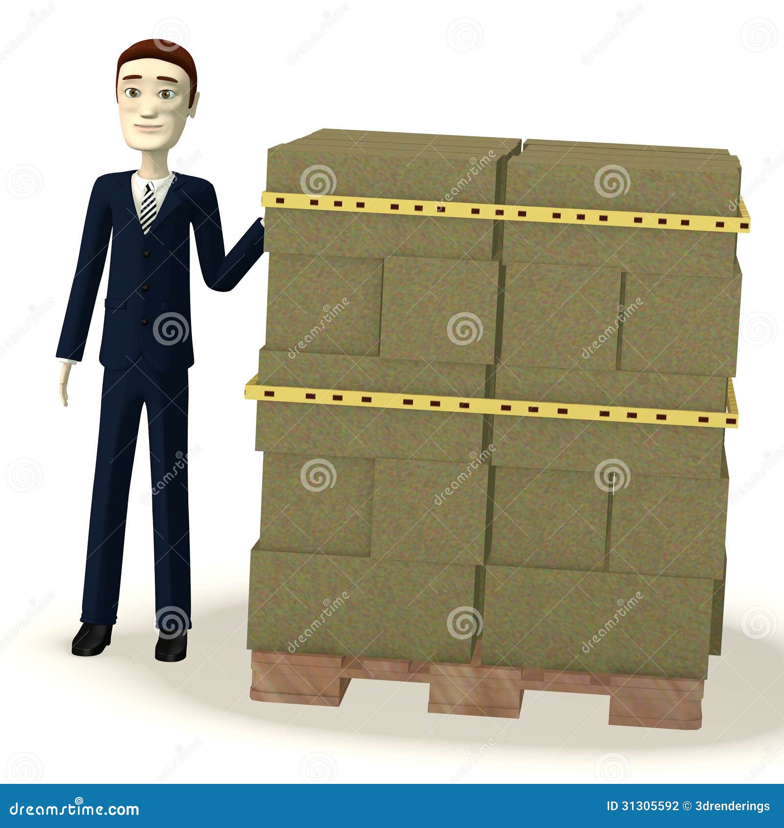 Cartoon Businessman with Counstruction Material Stock Illustration ...