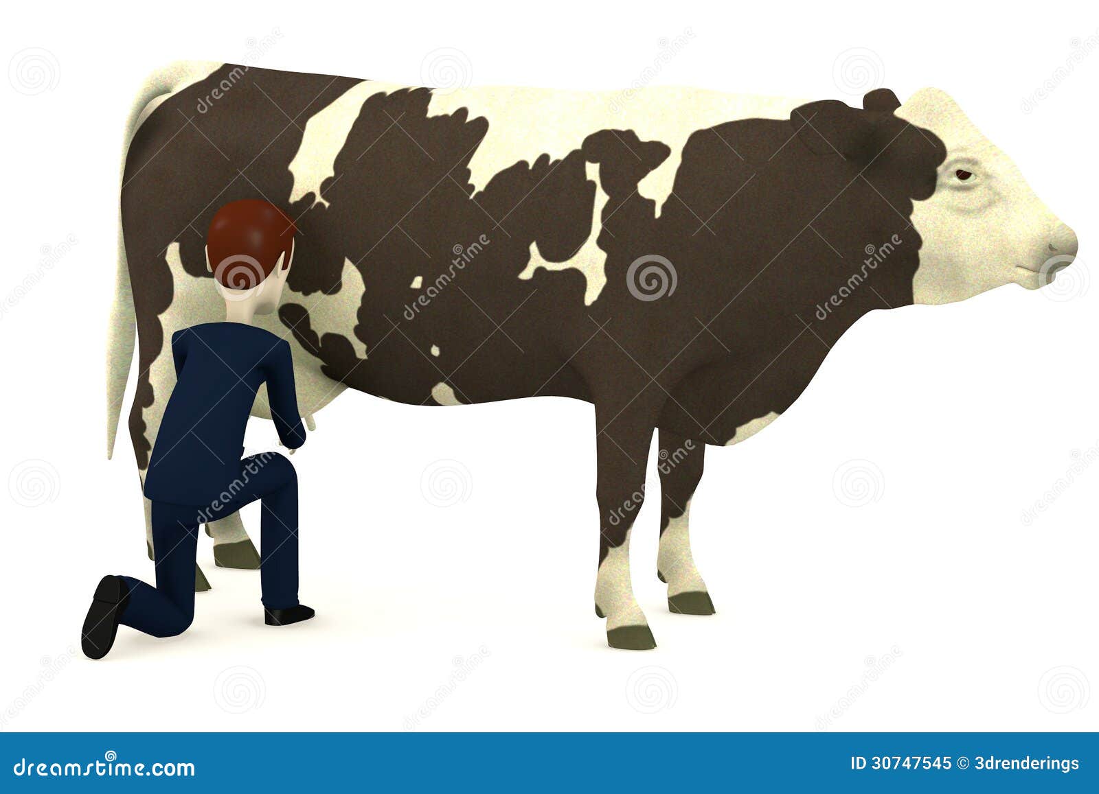 Cartoon Businessman with Cow Stock Illustration - Illustration of ...