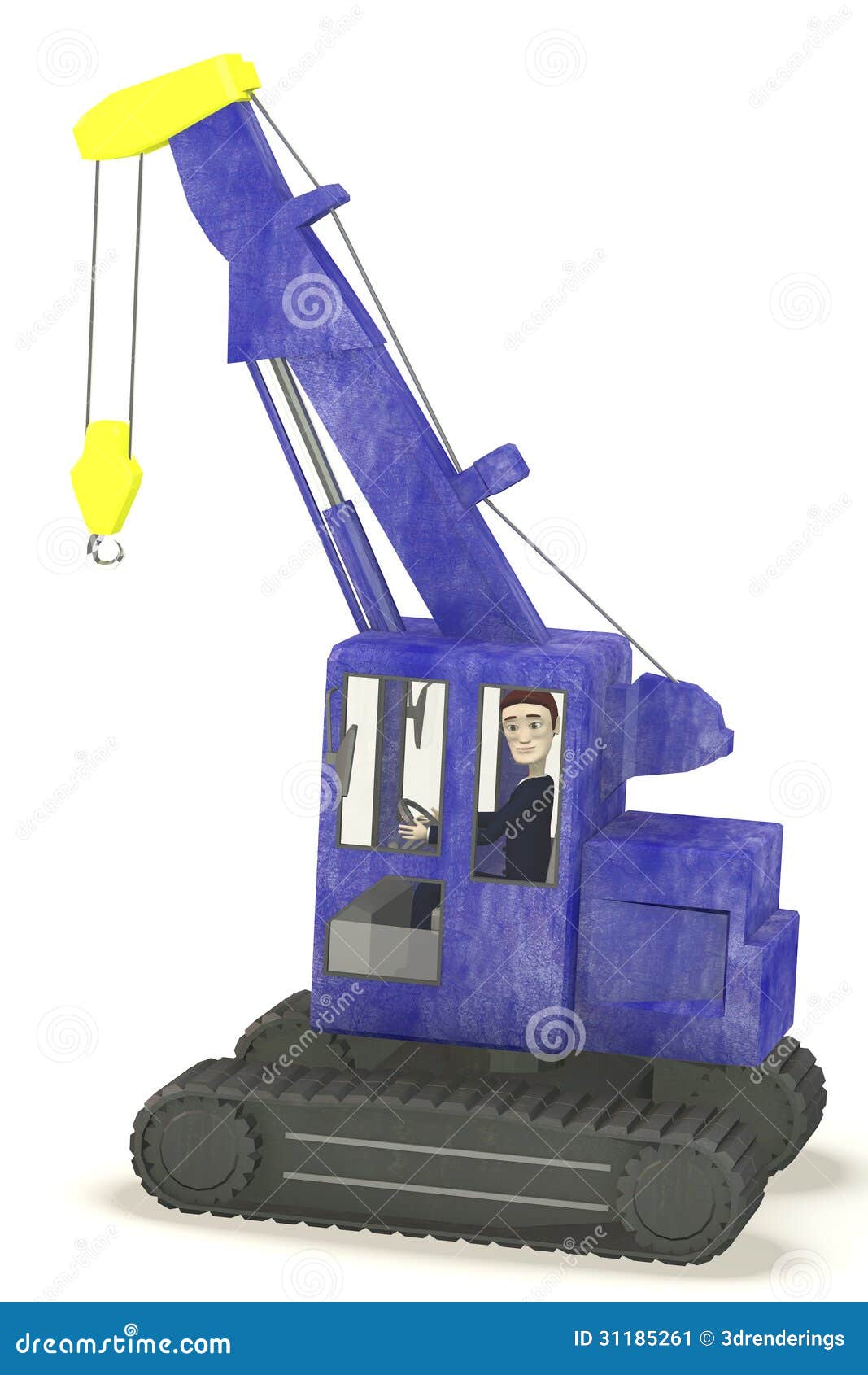 Cartoon Businessman in Crane Stock Illustration - Illustration of heavy ...