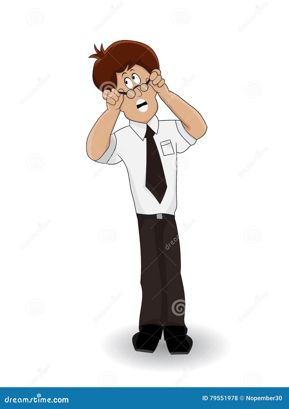 Cartoon Businessman Curious Stock Vector - Illustration of eyeglasses ...