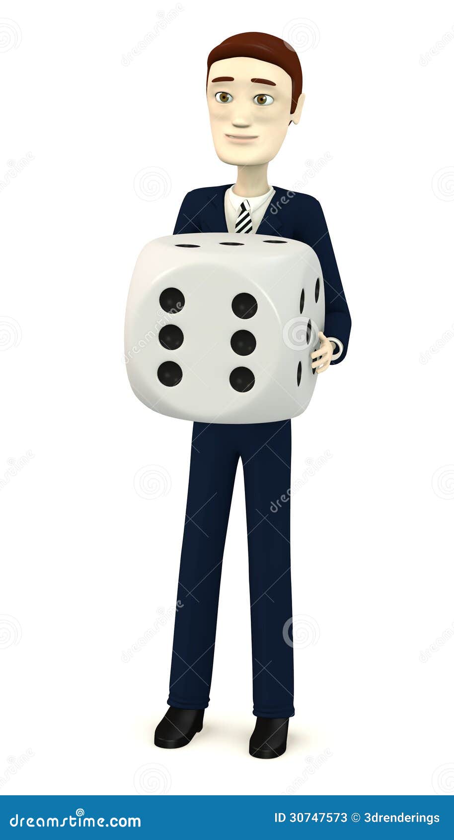 Cartoon Businessman with Dice Stock Illustration - Illustration of ...