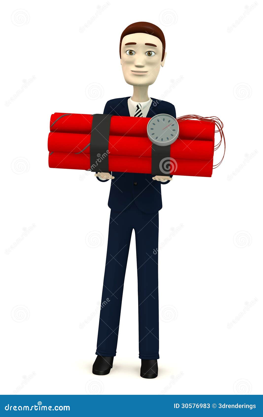 Cartoon Businessman with Dynamite Stock Illustration - Illustration of ...
