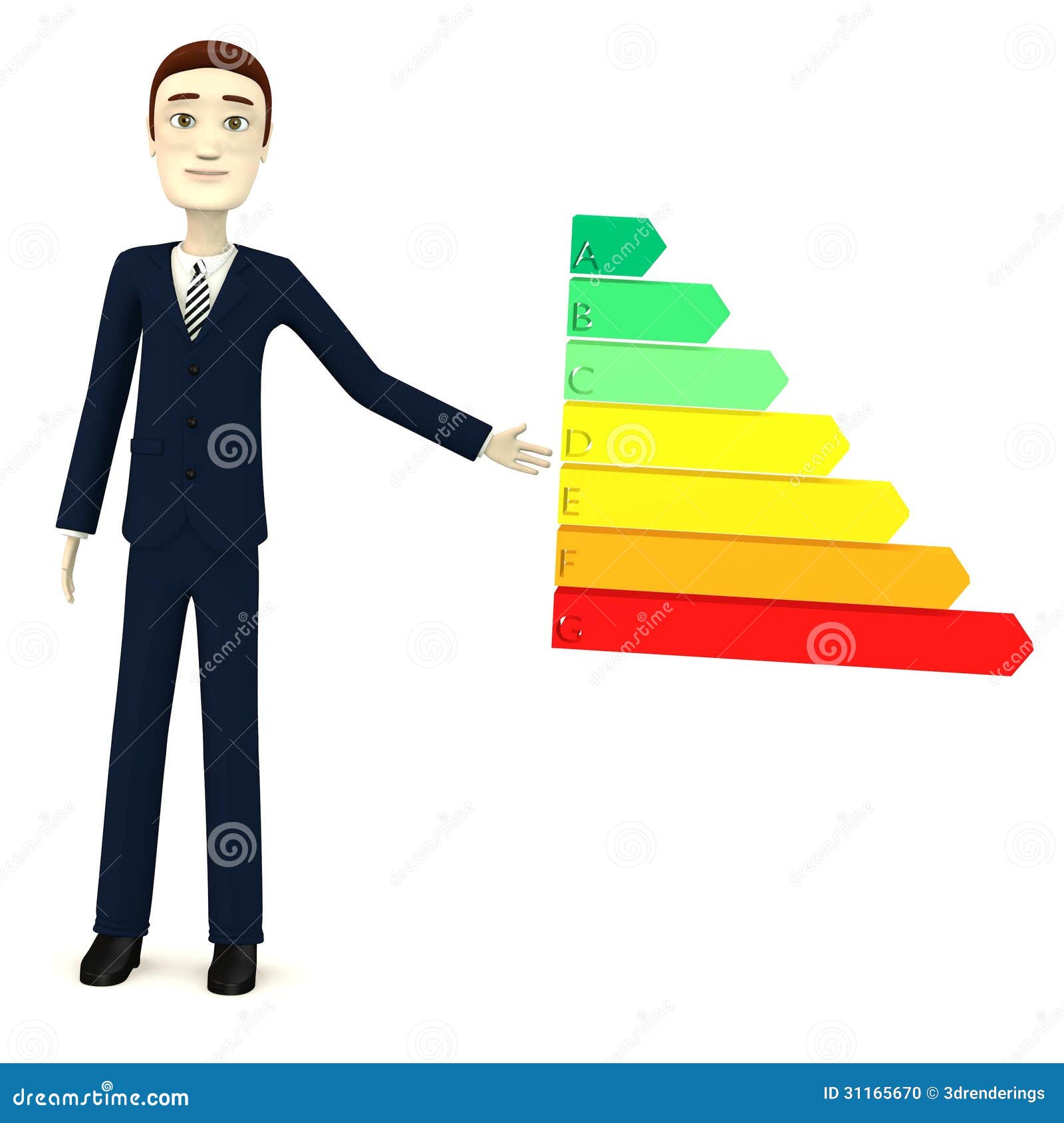 Cartoon Businessman with Energy Graph Stock Illustration - Illustration ...