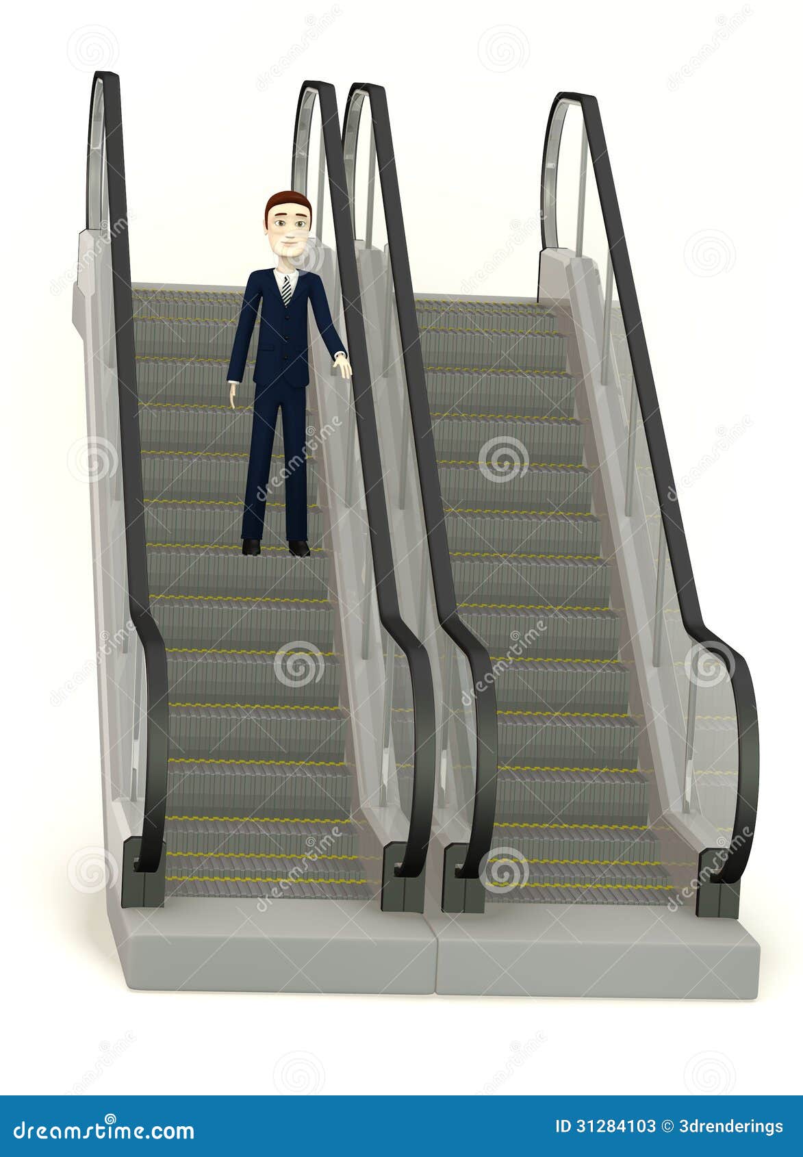 Cartoon Man On Escalator Royalty-Free Stock Photography | CartoonDealer ...