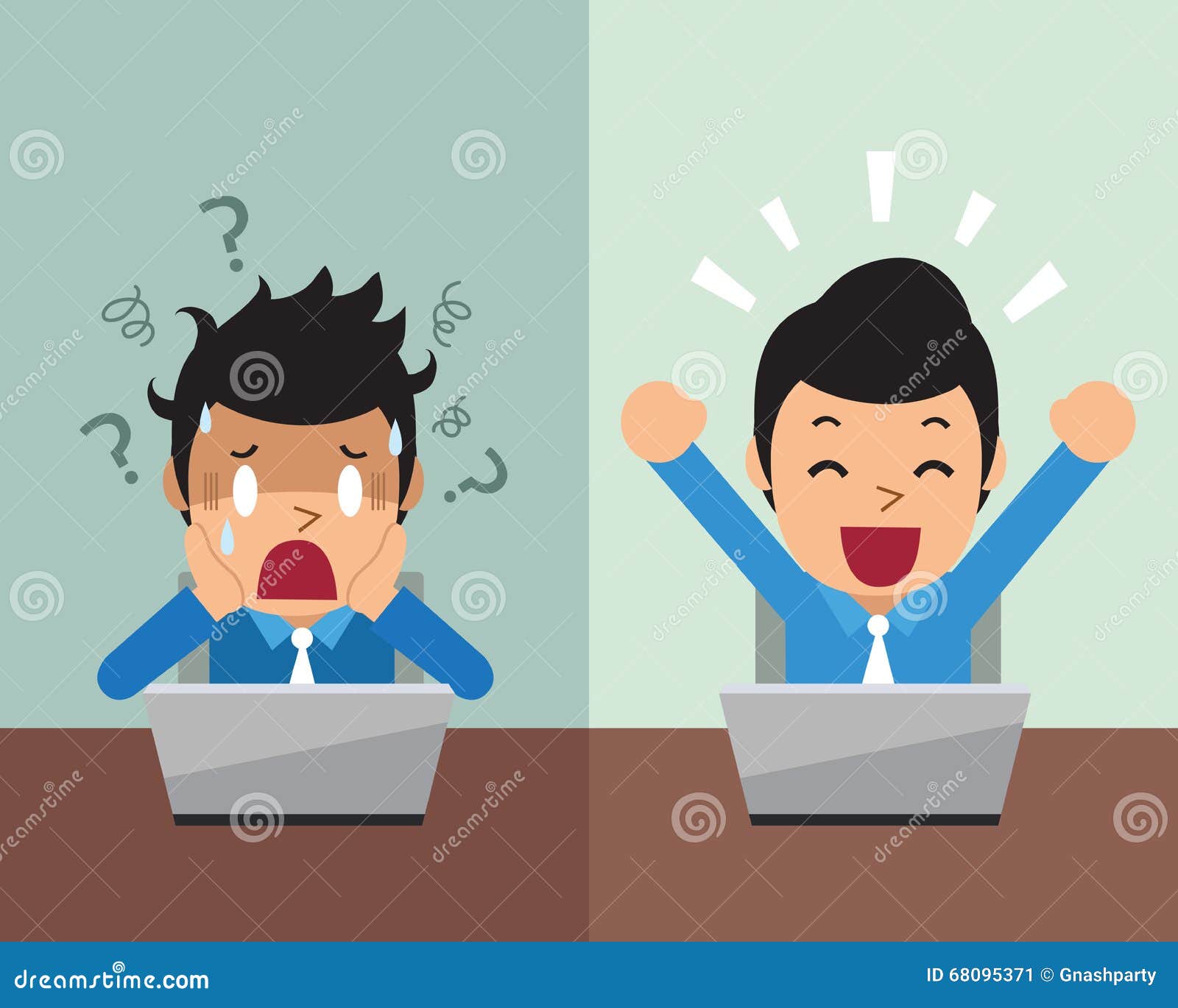 Sad Businessman. Sorrowful Boss. Crying Guy. Sadness Manager Cartoon ...