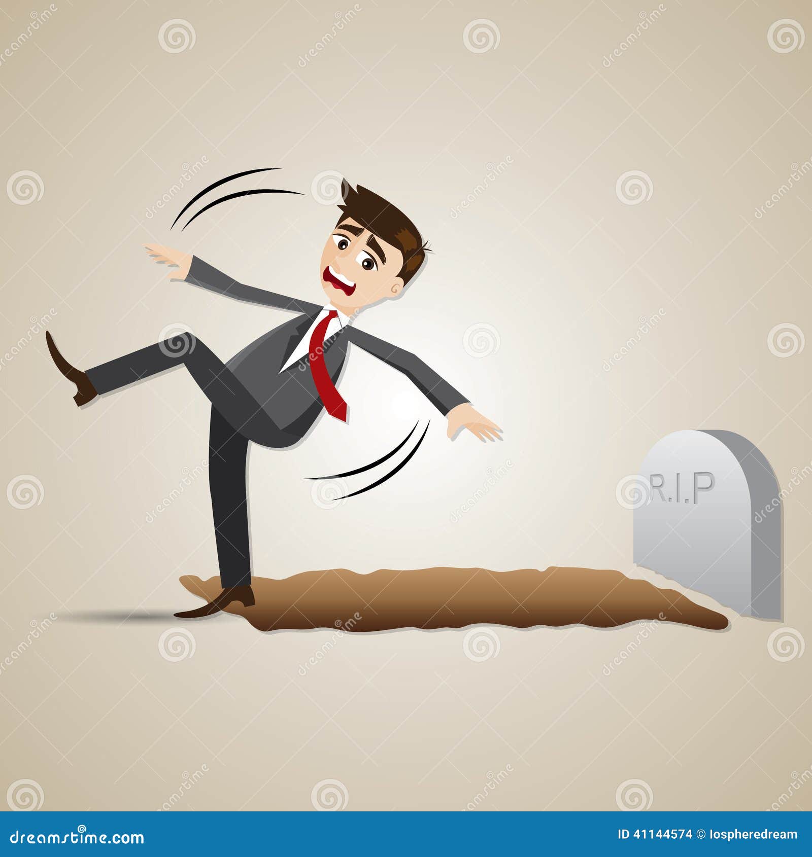 Businessman Falling Down From Graphic Chart Vector Illustration ...