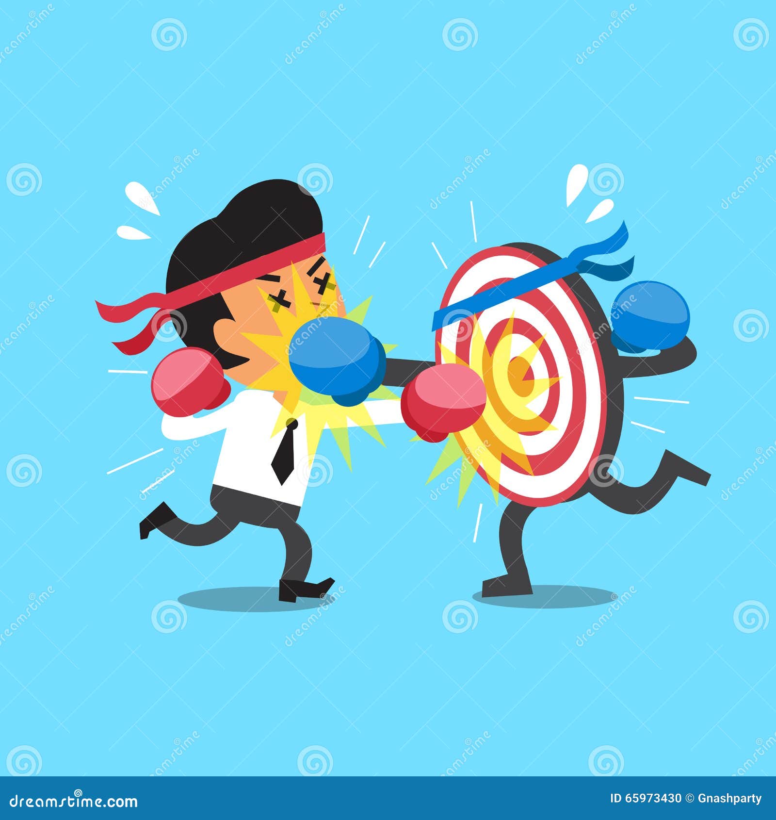 Cartoon Businessman Fighting a Target Stock Vector - Illustration of ...