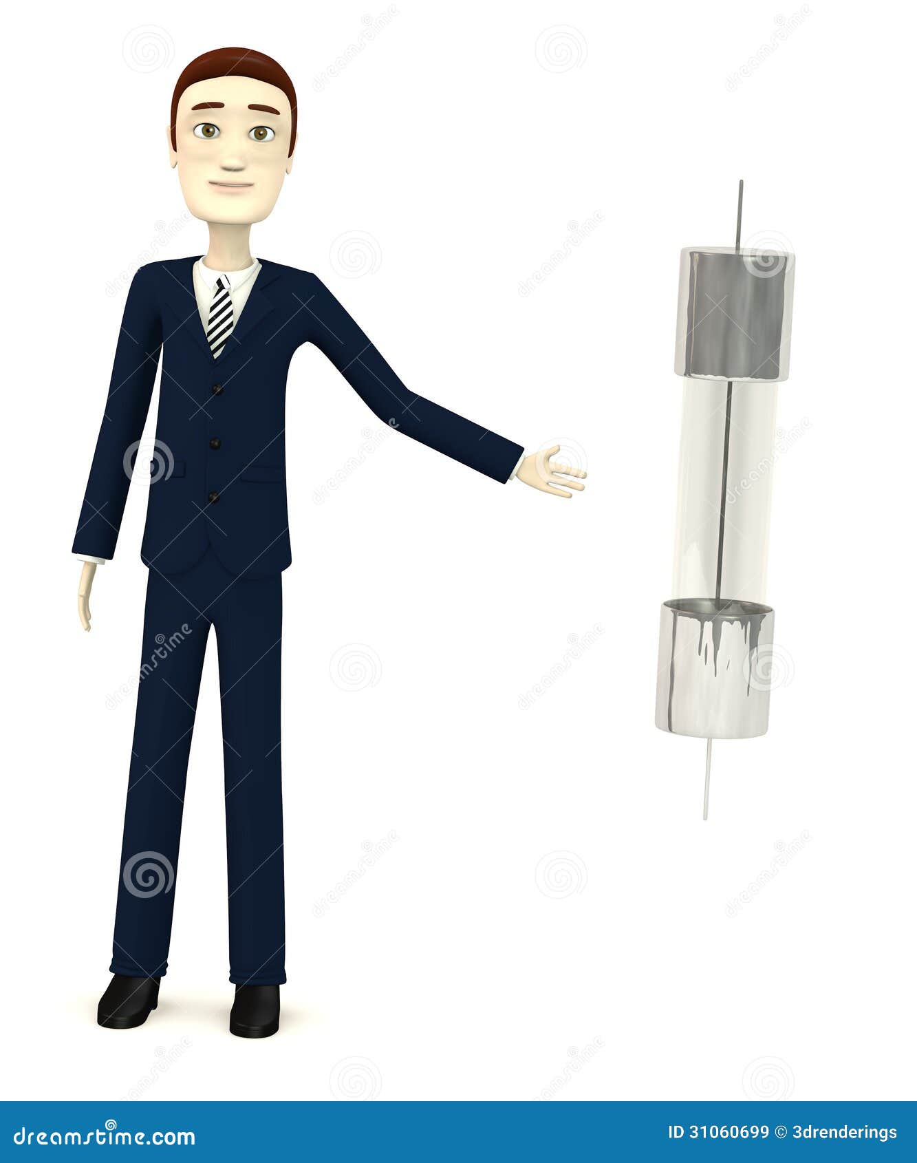 Cartoon Businessman with Fuse Stock Illustration - Illustration of ...