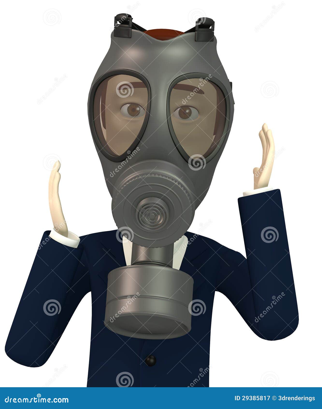 Cartoon Businessman with Gas Mask Stock Illustration - Illustration of ...