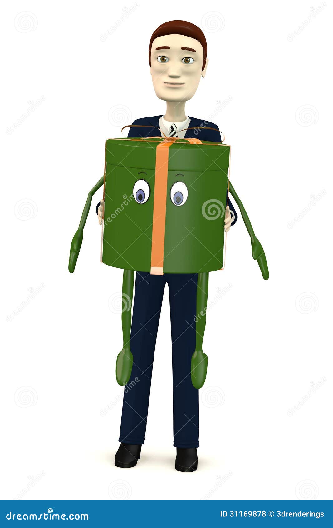 Cartoon Businessman with Gift Character Stock Illustration ...