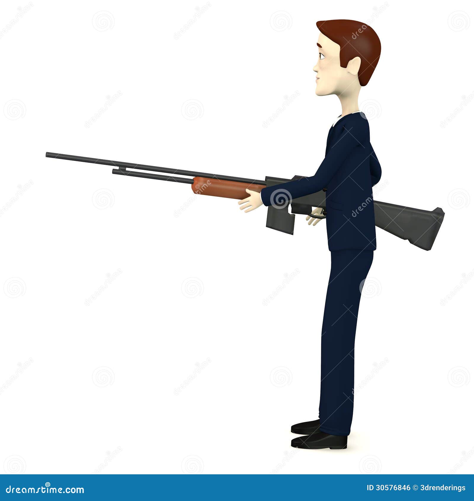 Cartoon Businessman with Gun Stock Illustration - Illustration of human ...
