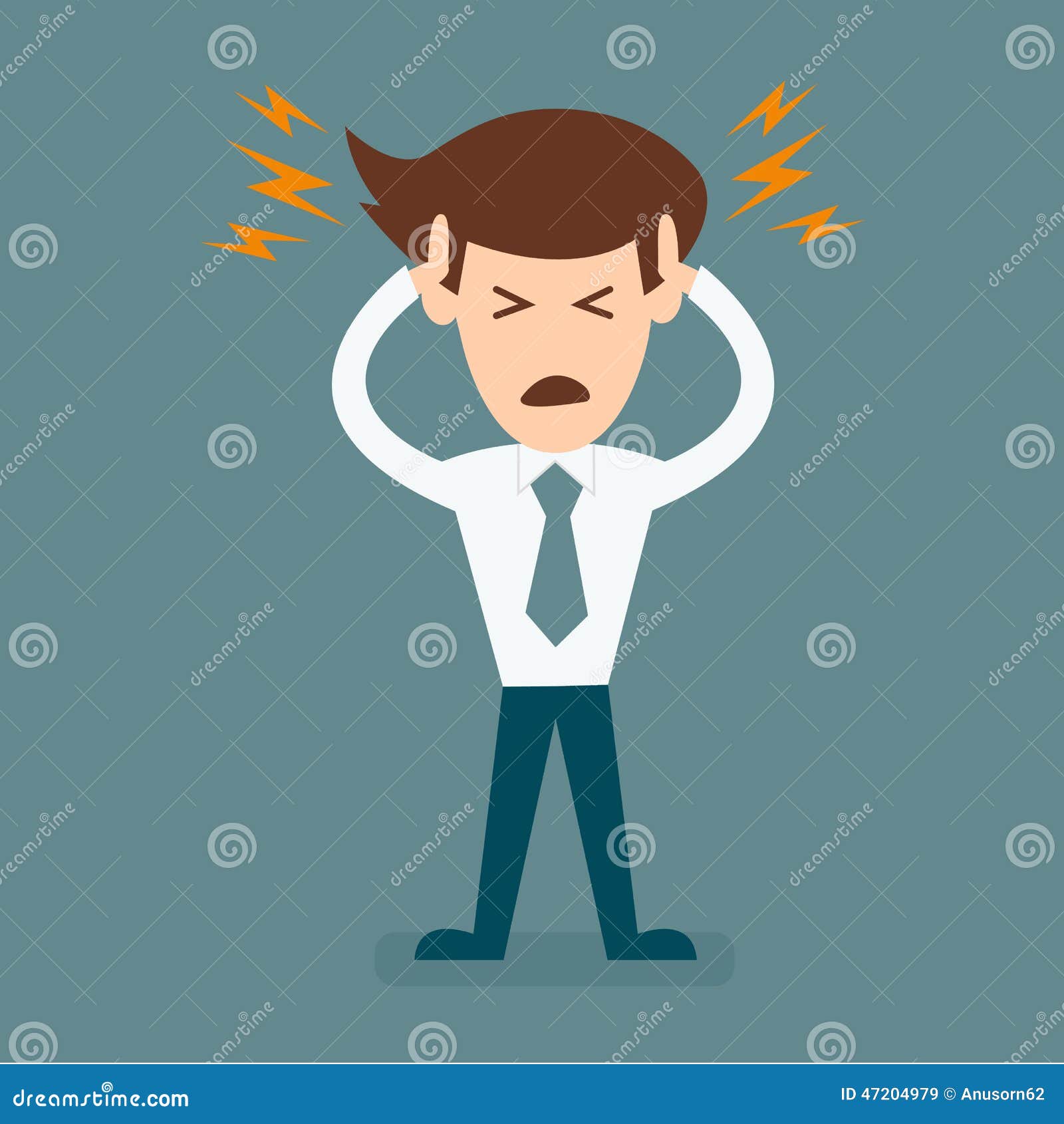 Cartoon Businessman Headache Stock Illustration - Illustration of occupation, expression: 47204979