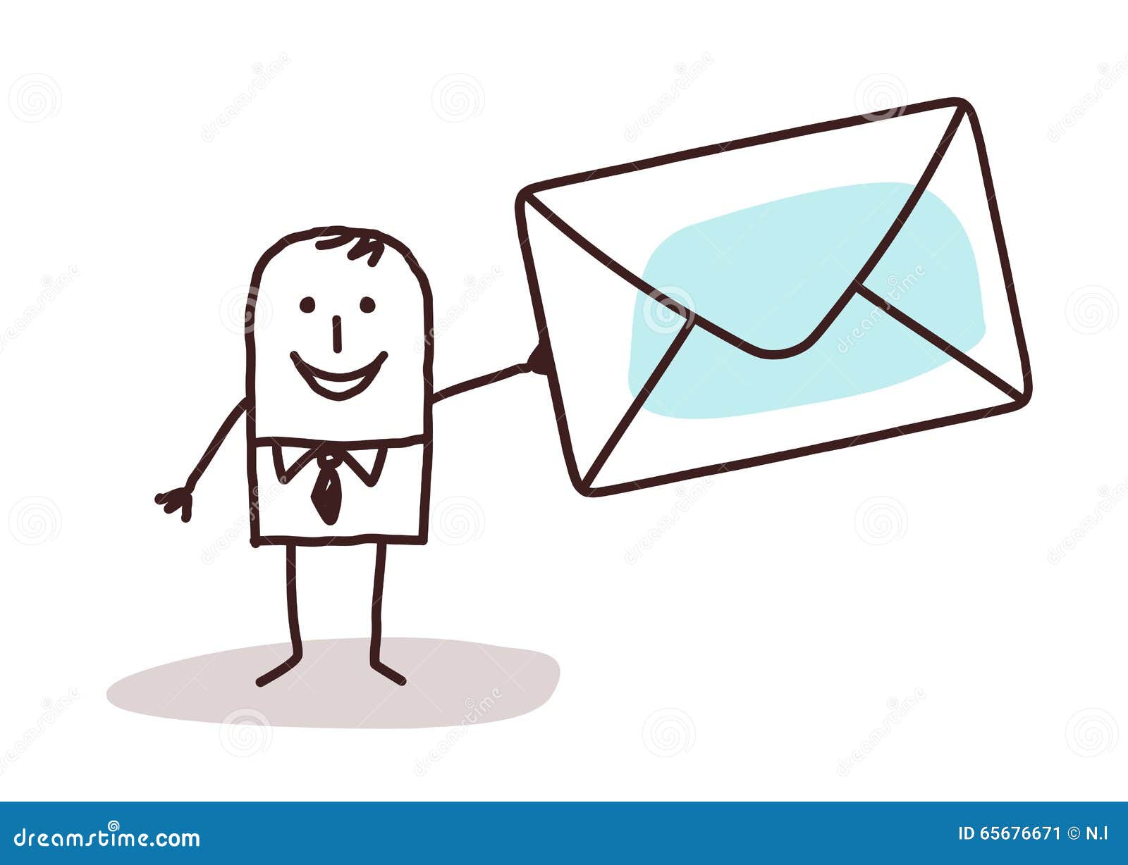 Cartoon Businessman Holding a Mail Enveloppe Stock Vector ...