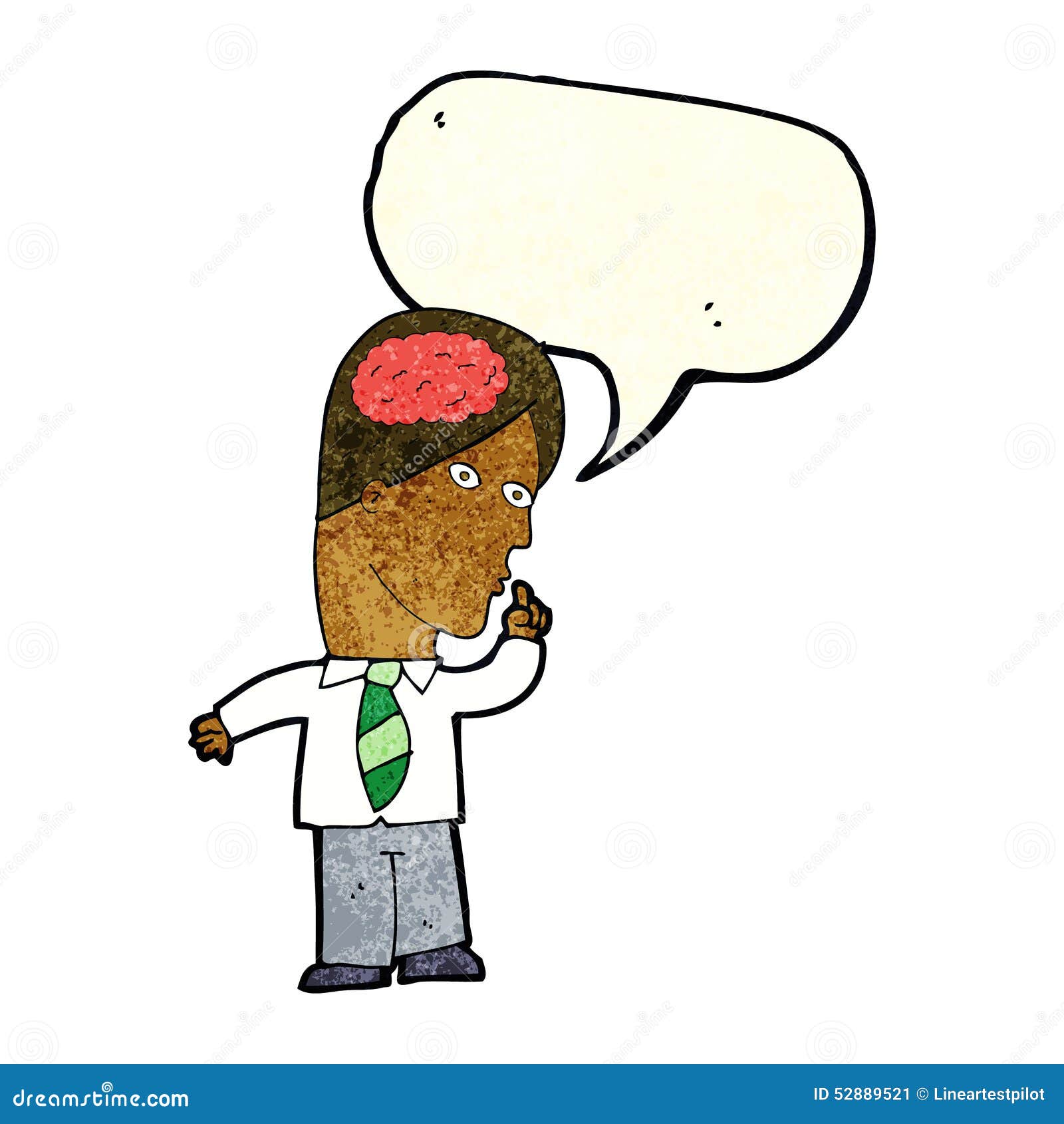 Brain With Speech Bubble And Question Mark Cartoon Vector ...