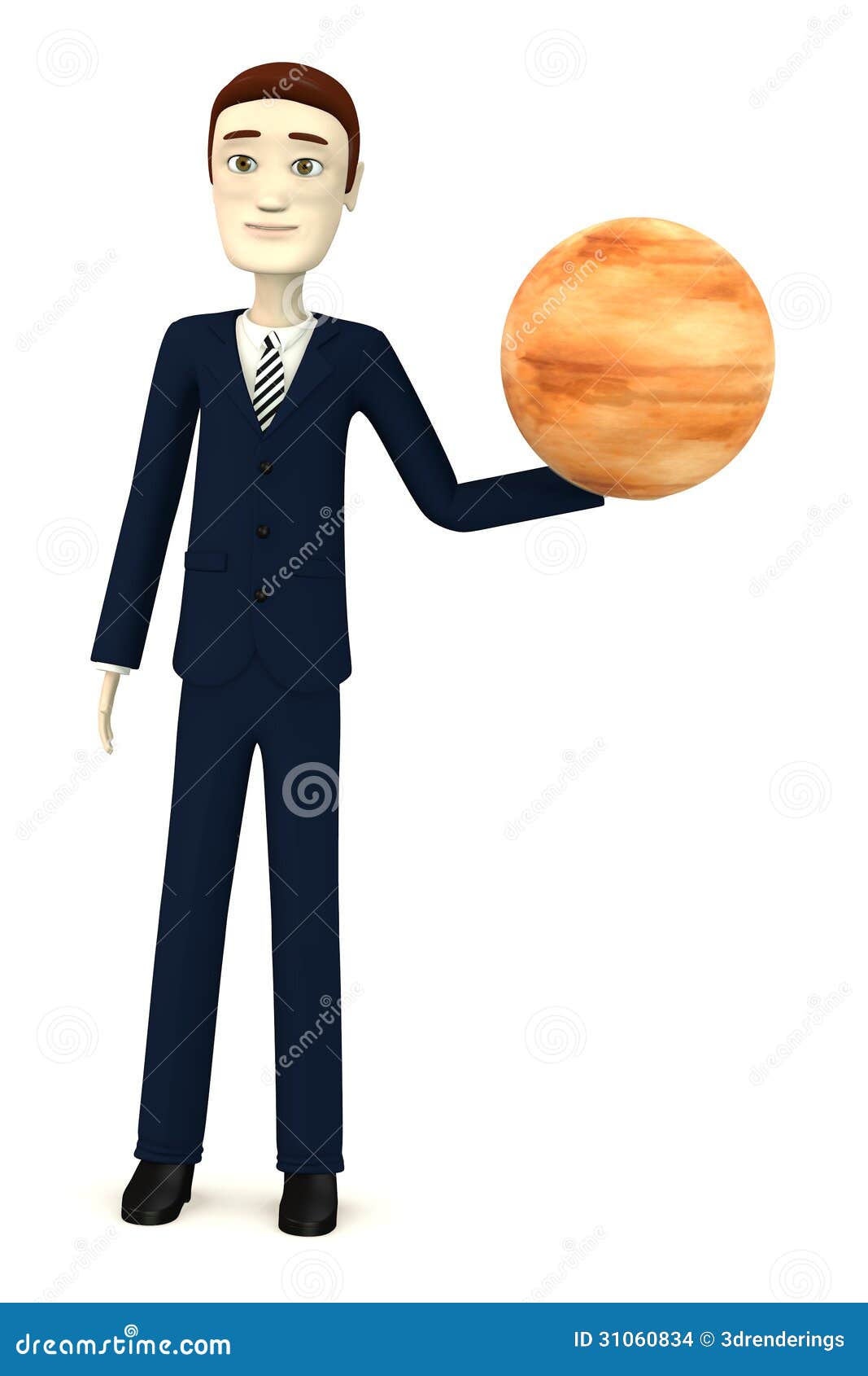 Cartoon Businessman with Jupiter Stock Illustration - Illustration of ...