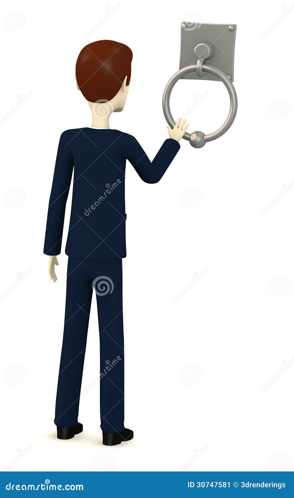 Cartoon Businessman with Knocker Stock Illustration - Illustration of ...