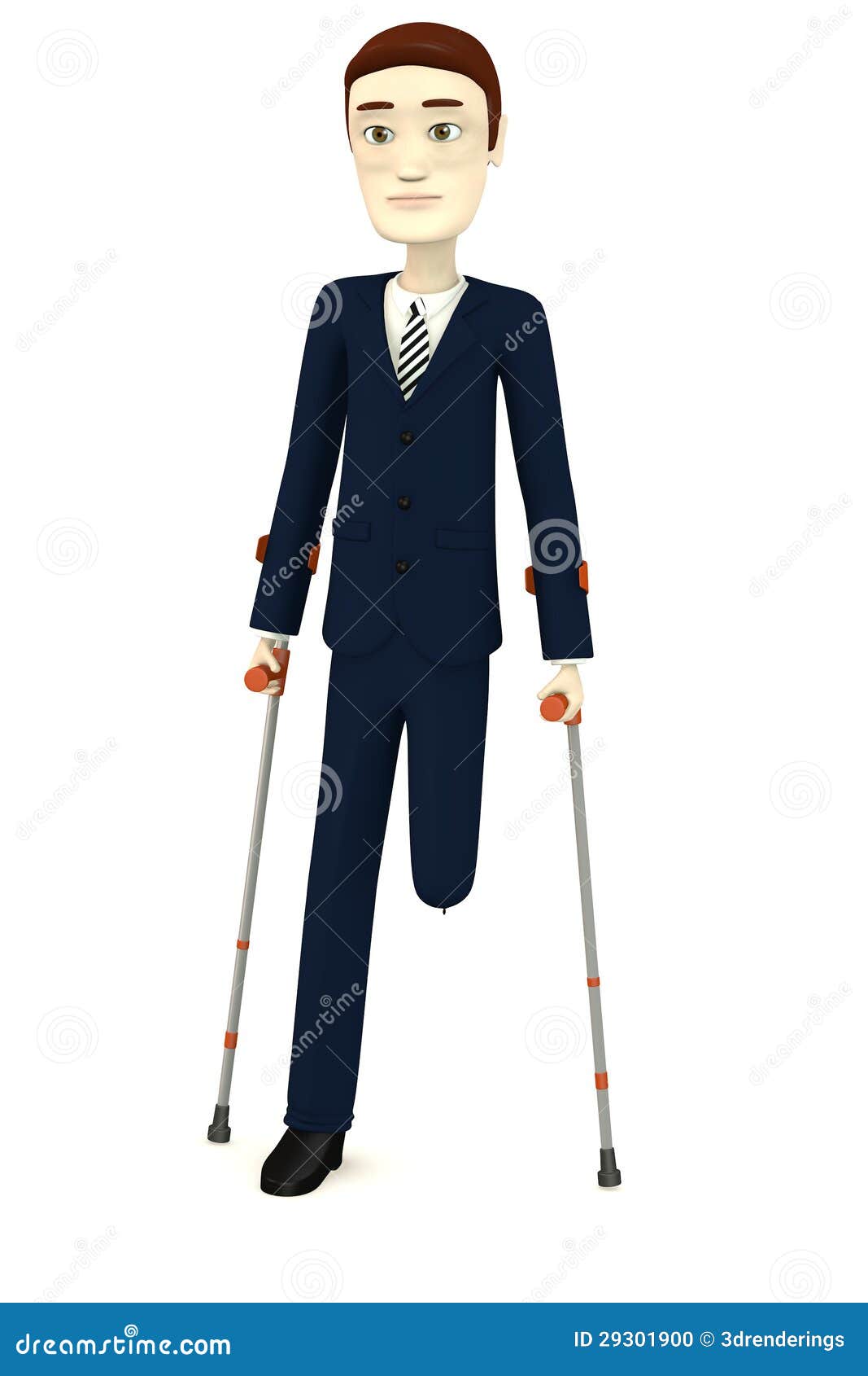 Cartoon Businessman without Leg Stock Illustration - Illustration of ...