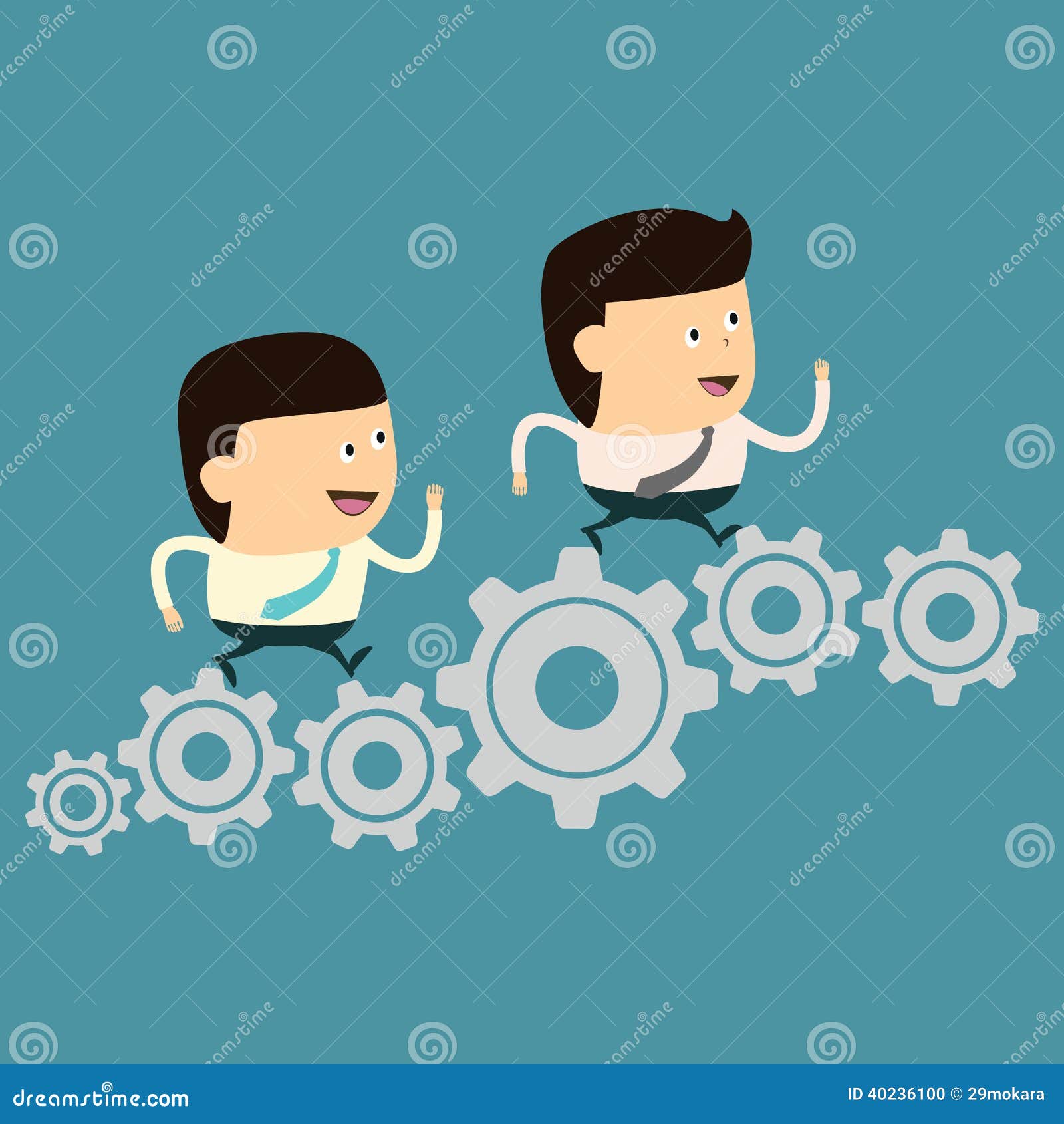 Cartoon Businessman Looking for Future Stock Illustration ...