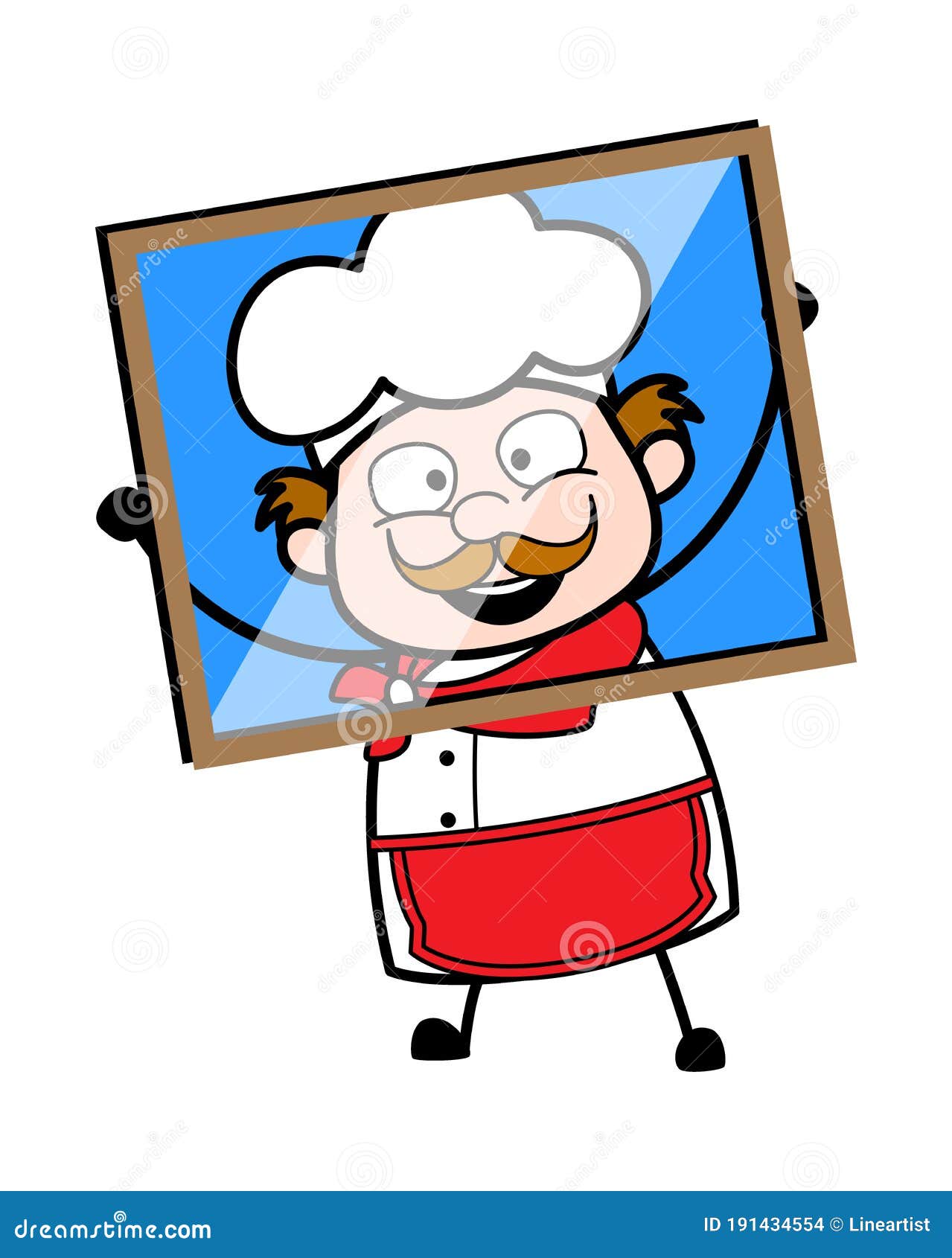 Cartoon Businessman Looking from Glass Frame Stock Illustration ...