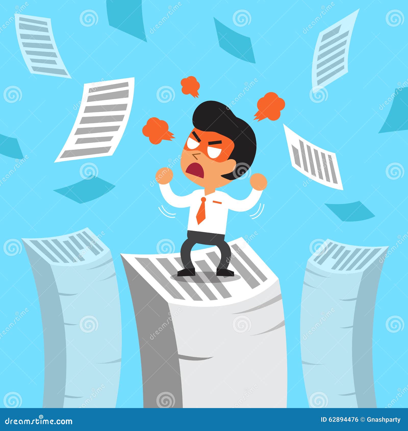 Cartoon Businessman with a Lot of Work Stock Vector - Illustration of ...