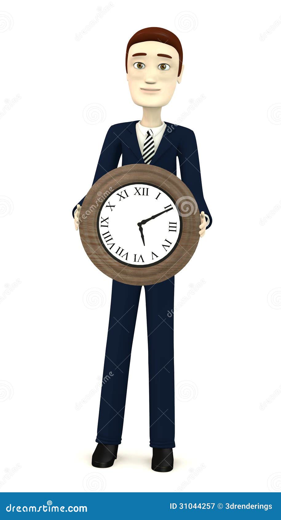 Cartoon Businessman with Old Clock Stock Illustration - Illustration of ...