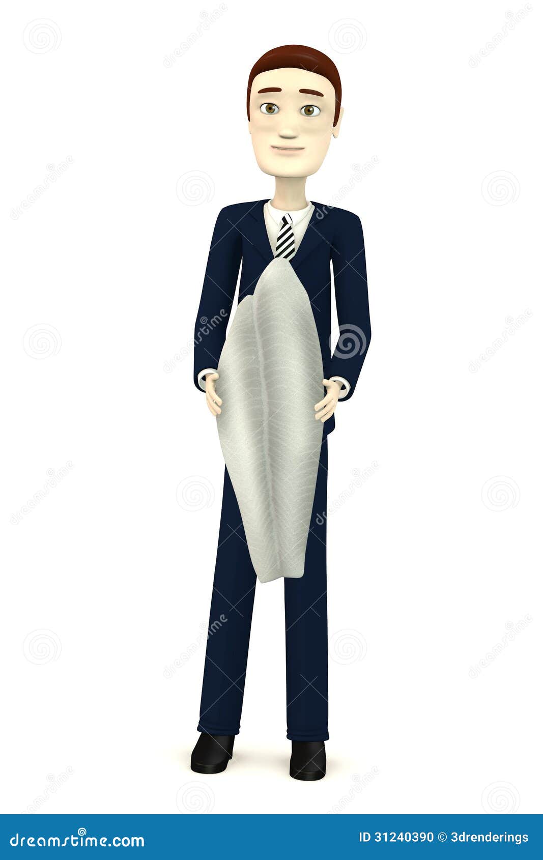 Cartoon Businessman with Pangasius Stock Illustration - Illustration of ...