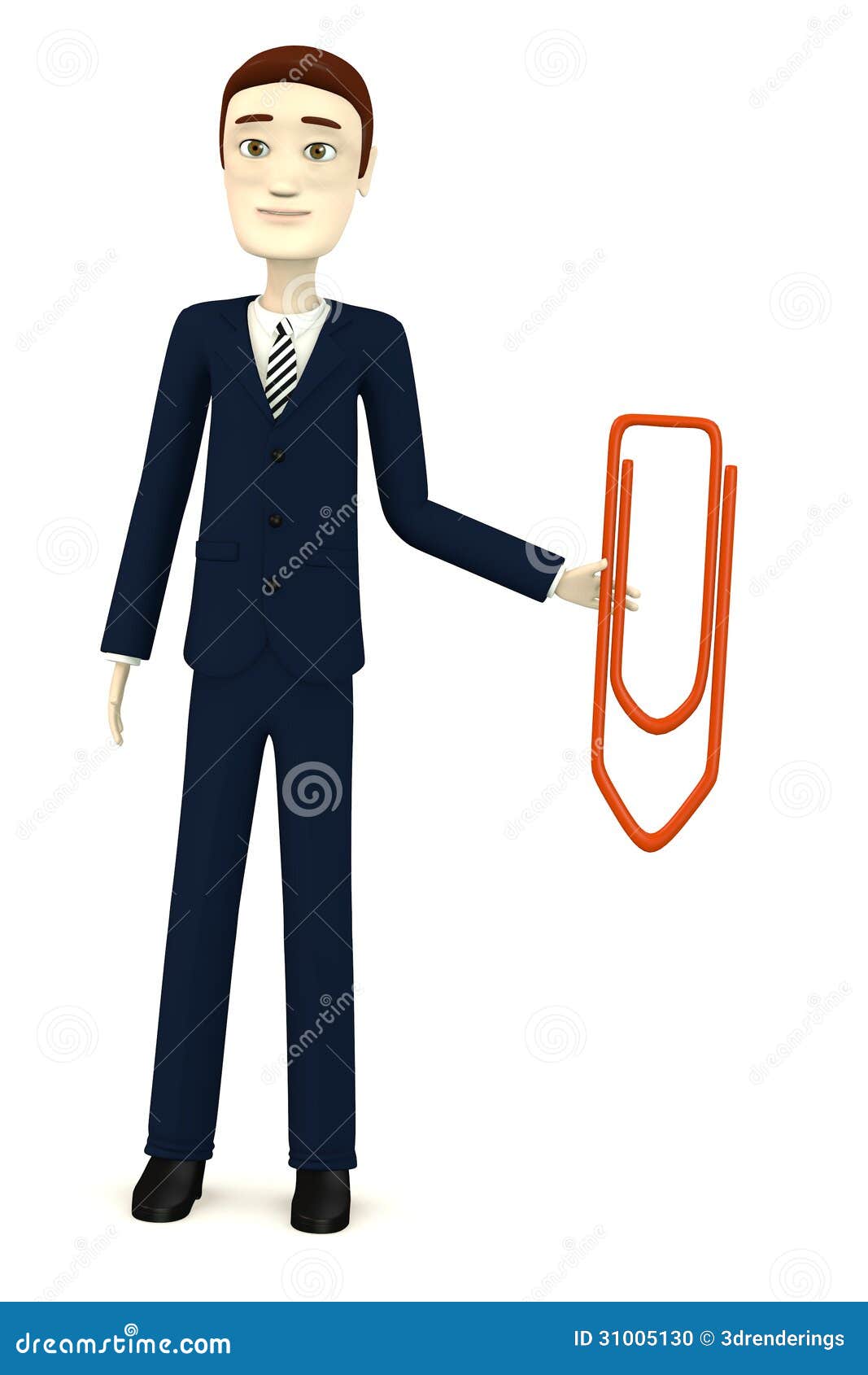 Cartoon Businessman with Paper Clip Stock Illustration - Illustration ...