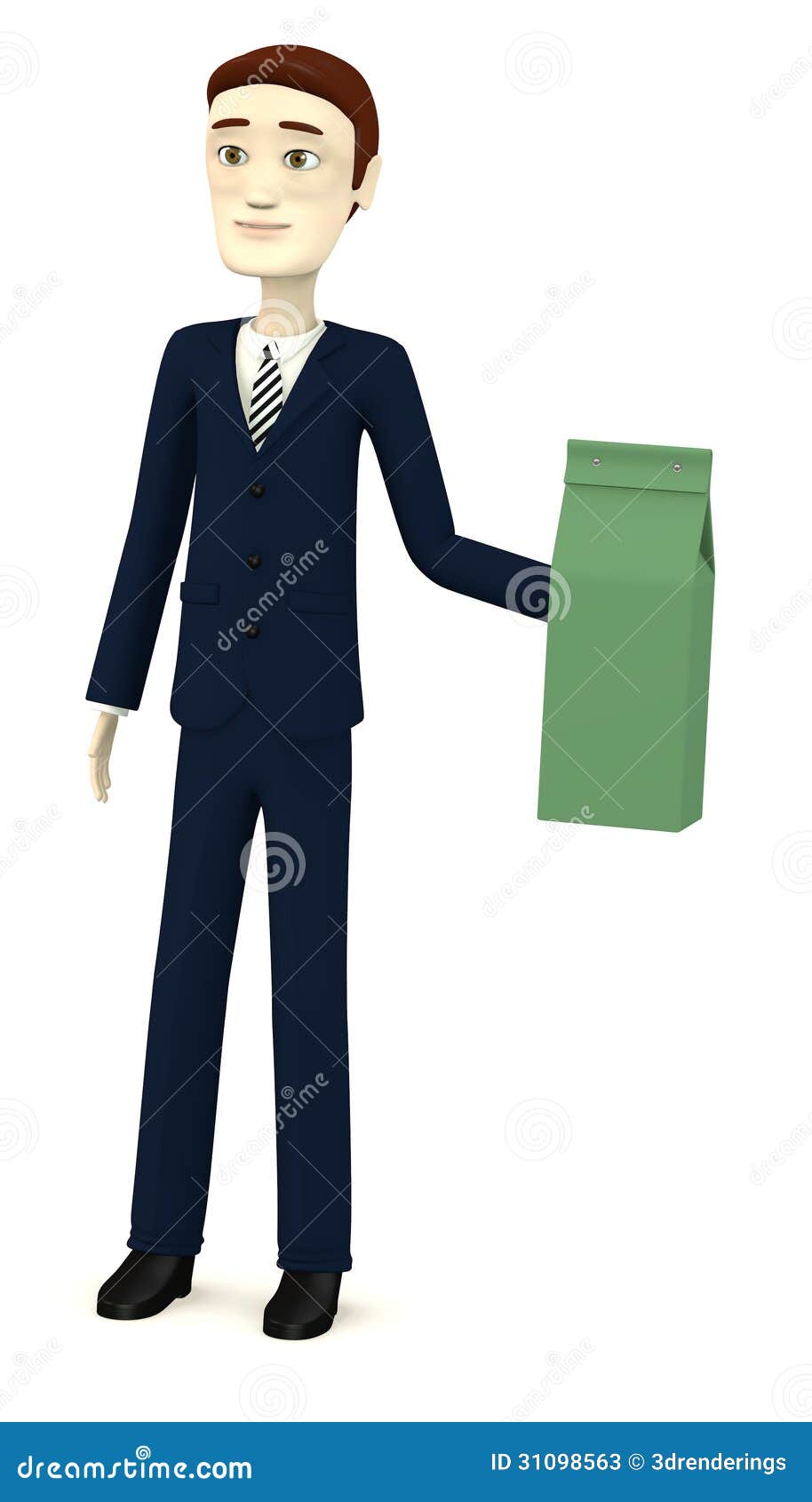 Cartoon Businessman with Pasta Box Stock Illustration - Illustration of ...