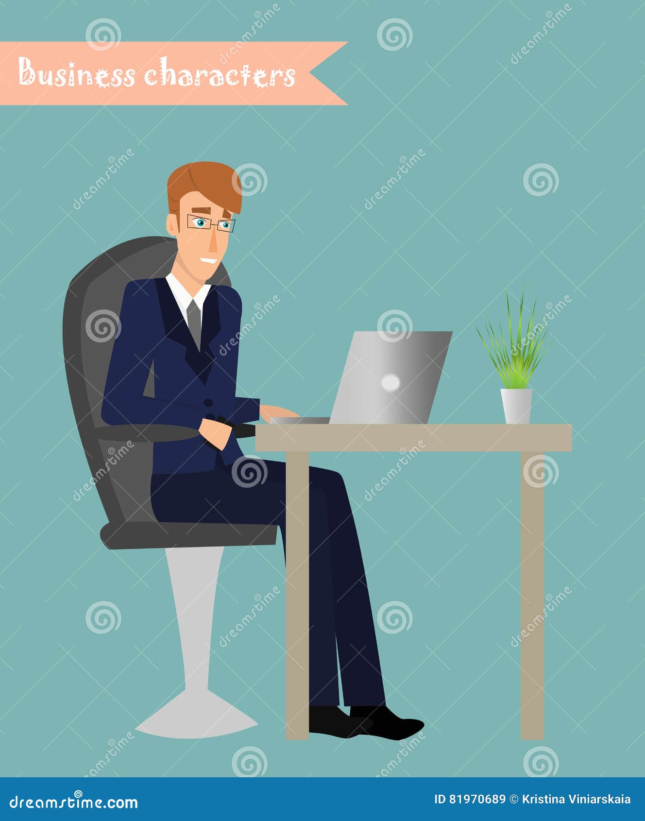 Businessman Set Of 6 Poses Stickers Pack Part 3 Cartoon Vector ...