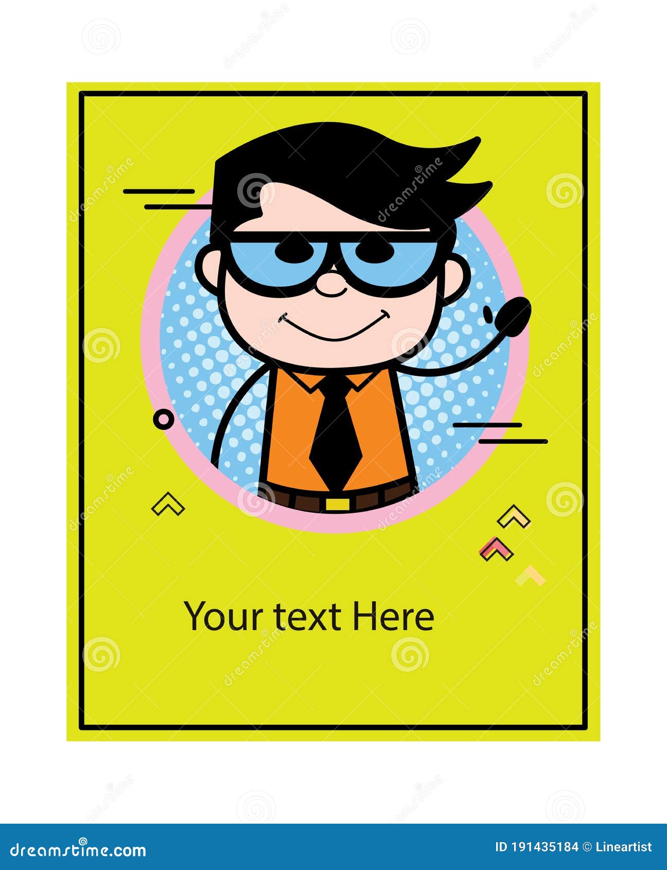 Cartoon Businessman on Poster with Text Stock Illustration ...