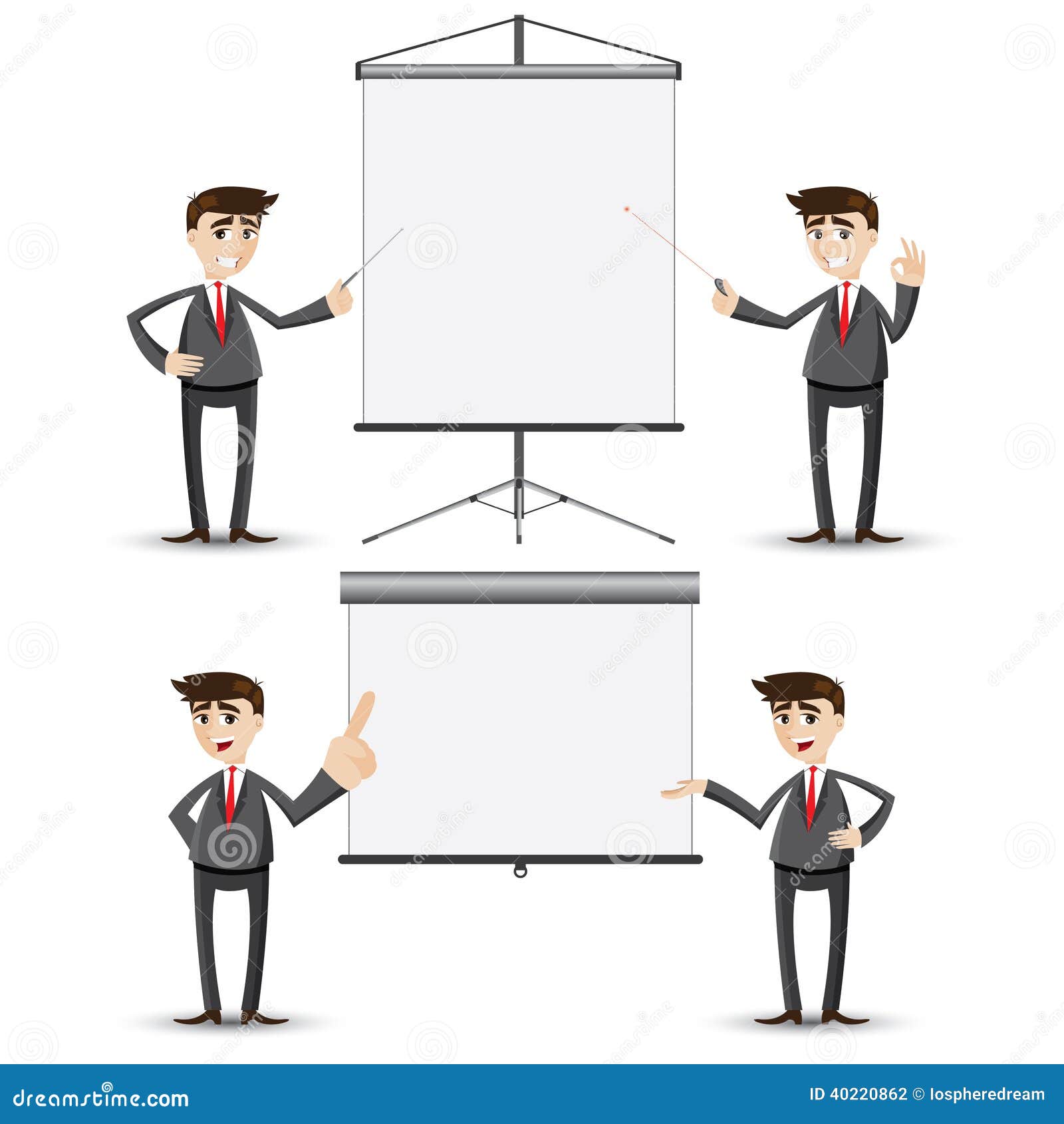 Businessman Presentation With Board Graph And Chart Vector Illustration ...