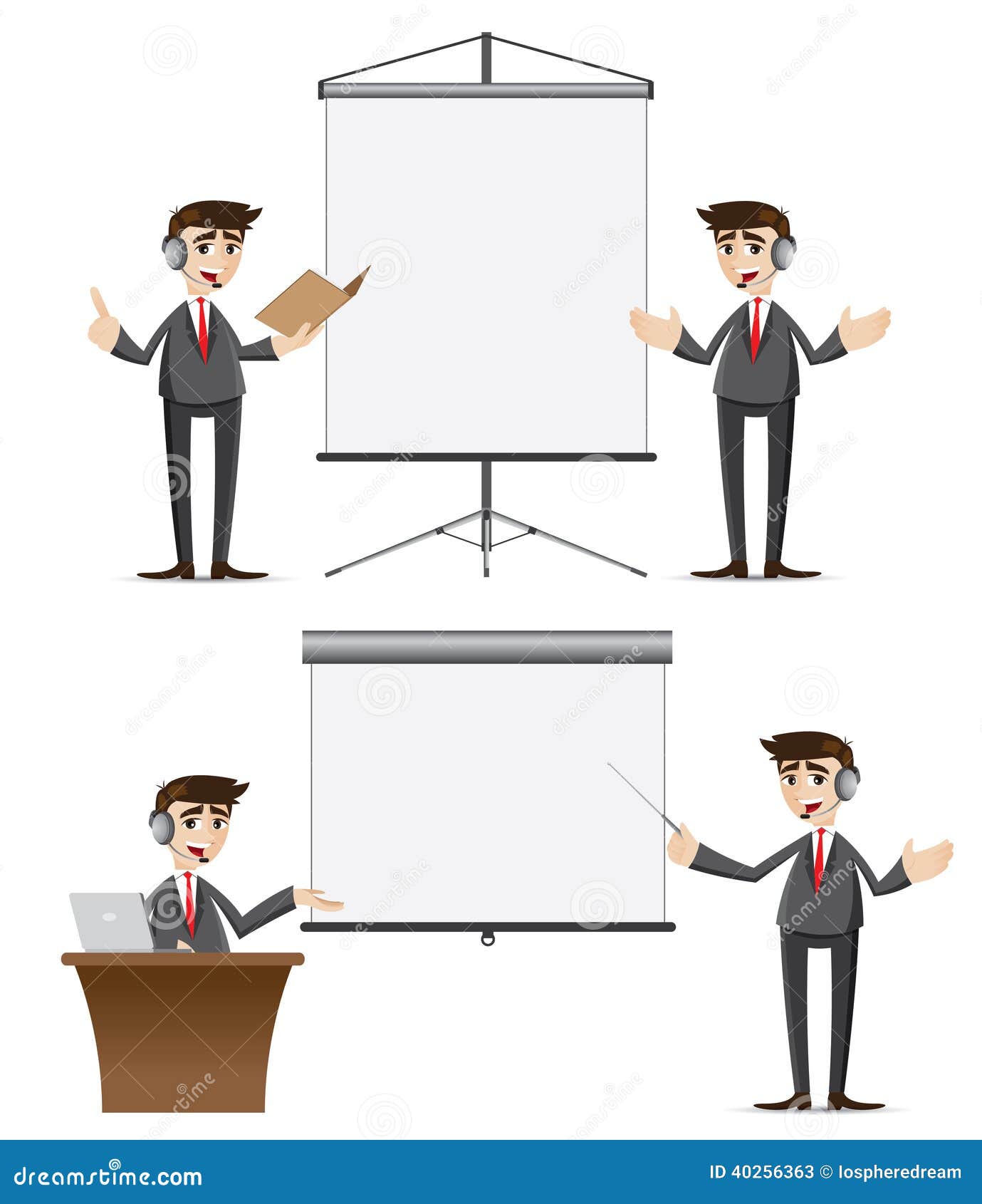 Businessman Presentation Structure Mindmap Cartoon Vector ...