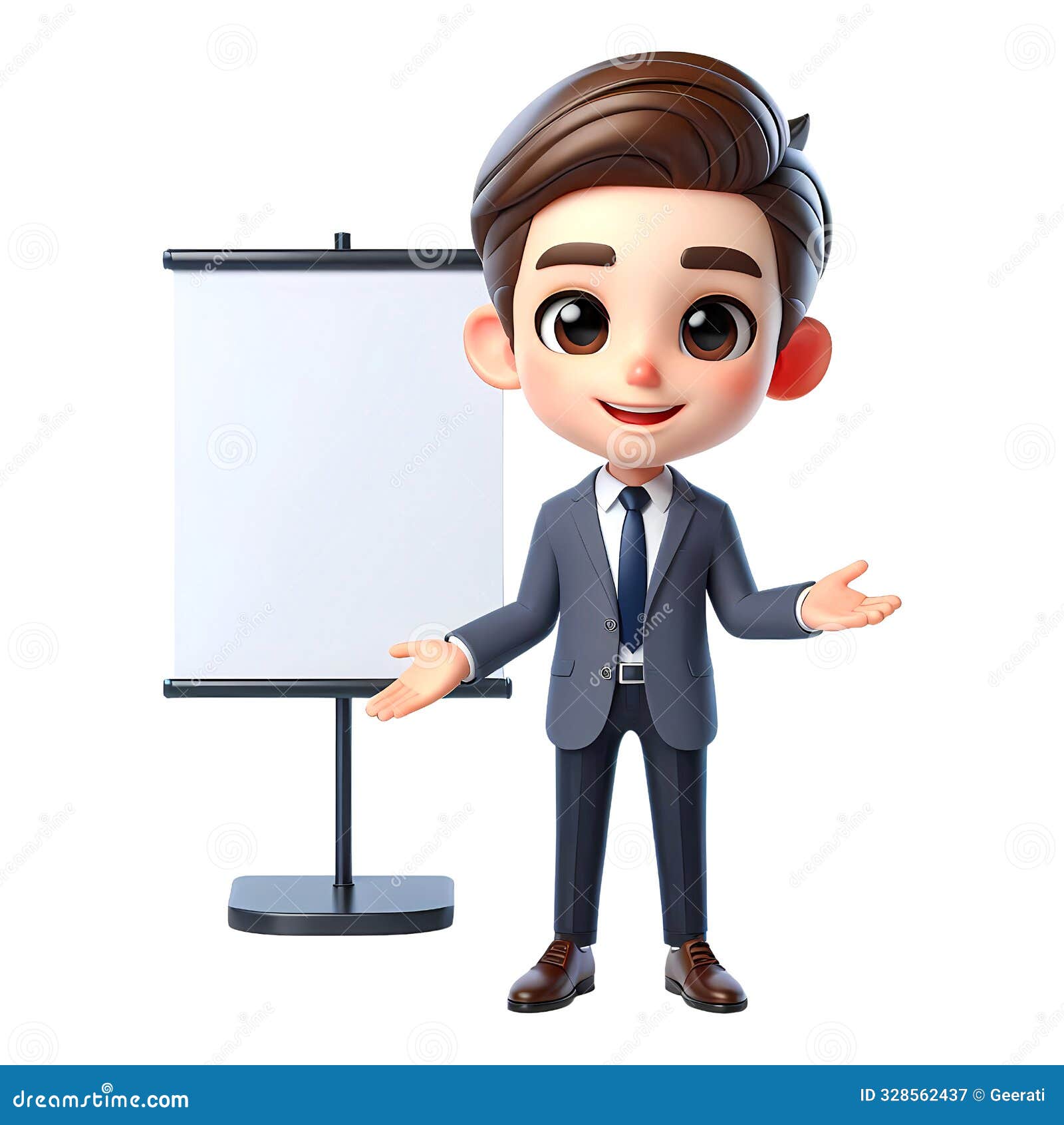 Cartoon Businessman in Presenting Pose Stock Image - Illustration of ...