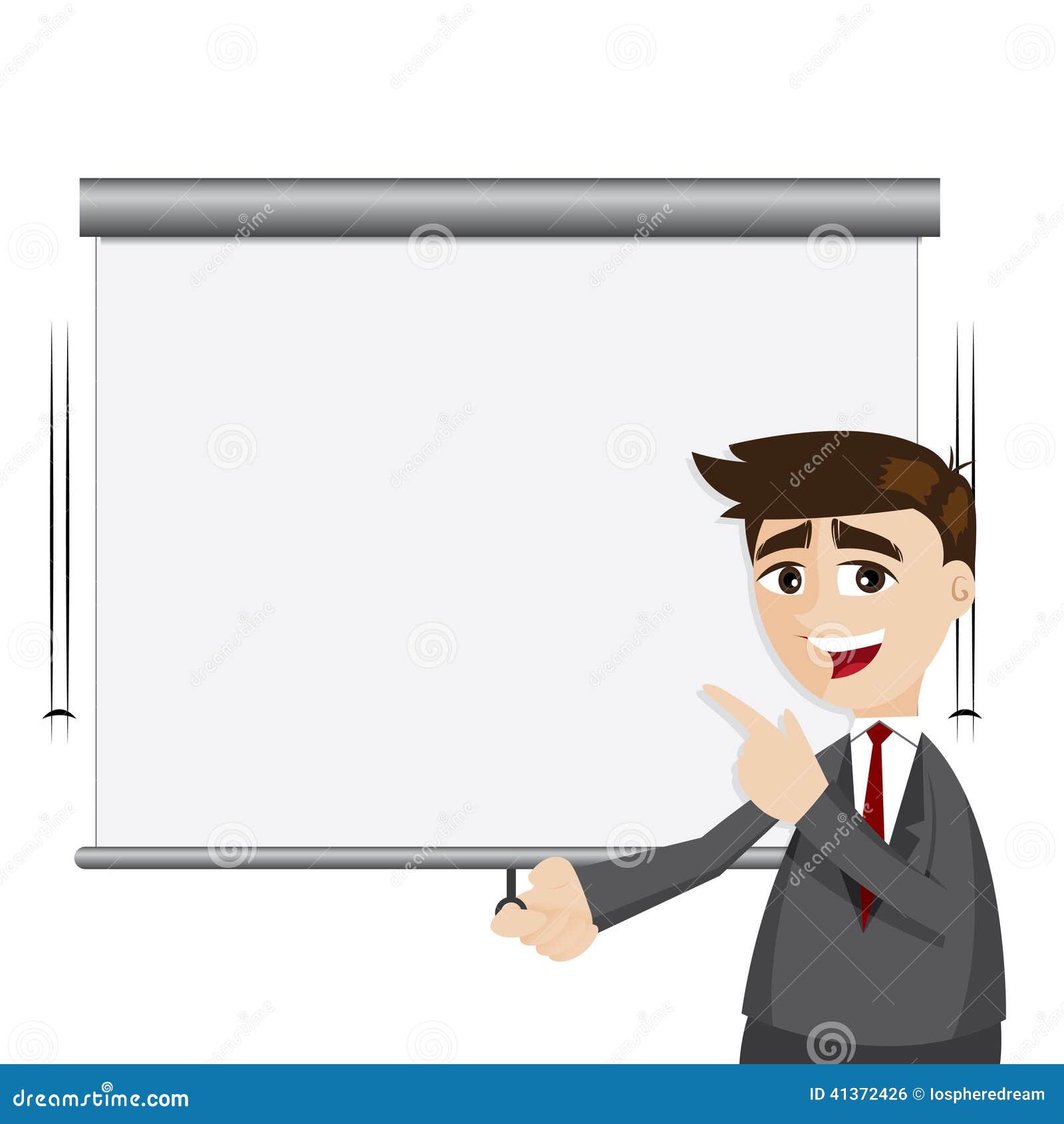 Cartoon Businessman Pull Down Presentation Board Stock Vector ...