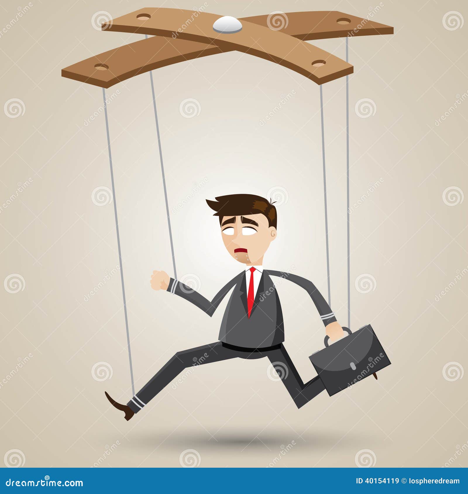 Cartoon Businessman in Puppet Style Stock Vector - Illustration of ...