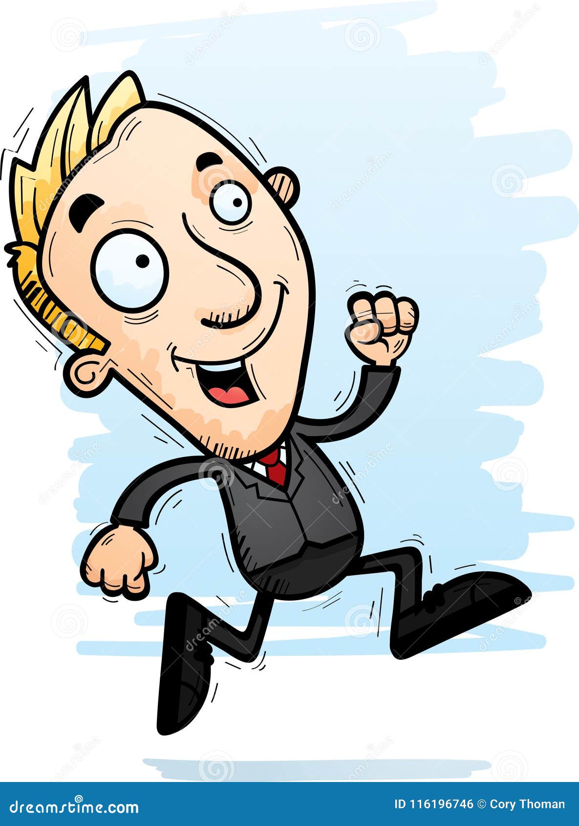 Cartoon Businessman Running Stock Vector - Illustration of smiling ...