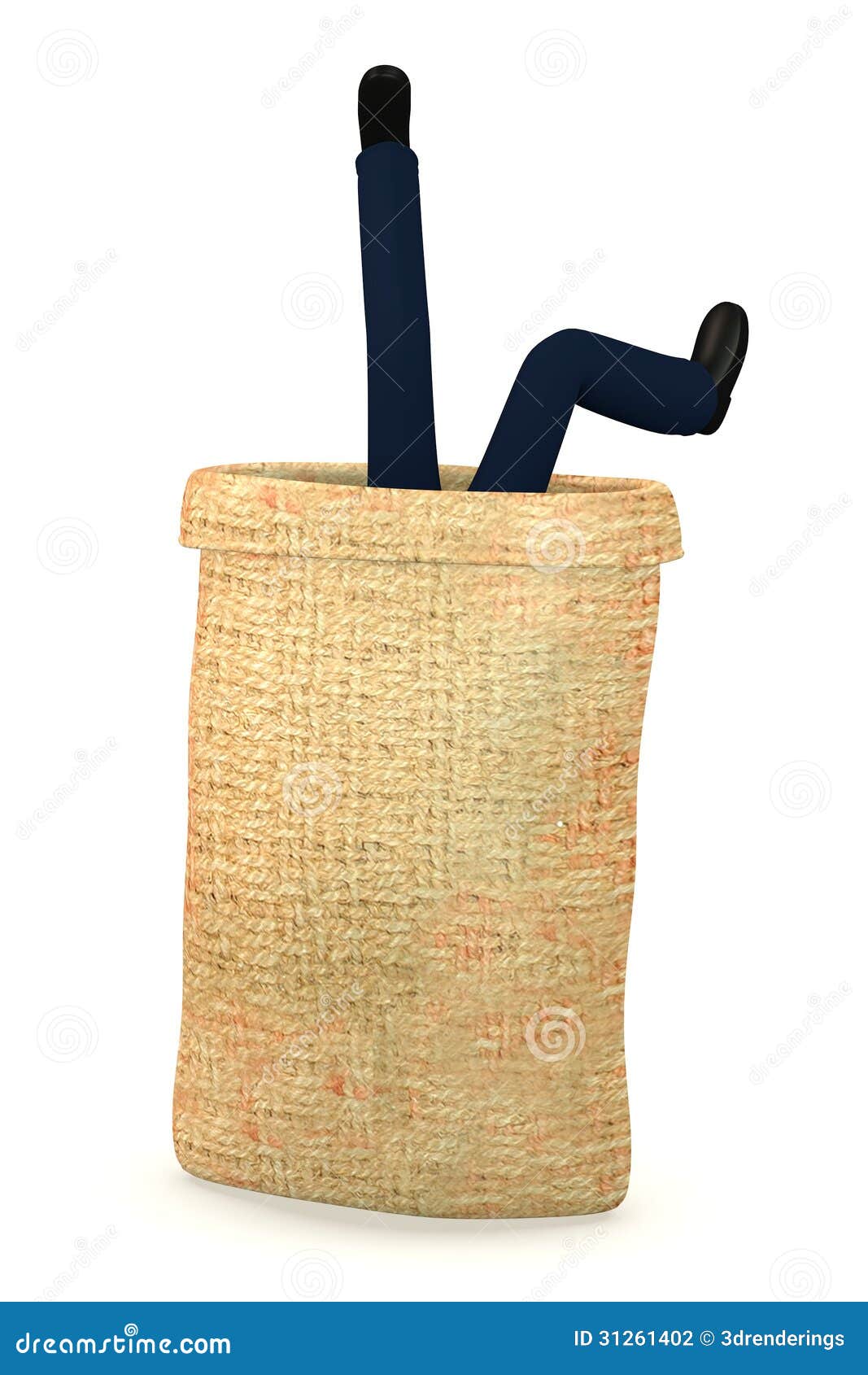 Cartoon Businessman in Sack Stock Illustration - Illustration of toon ...