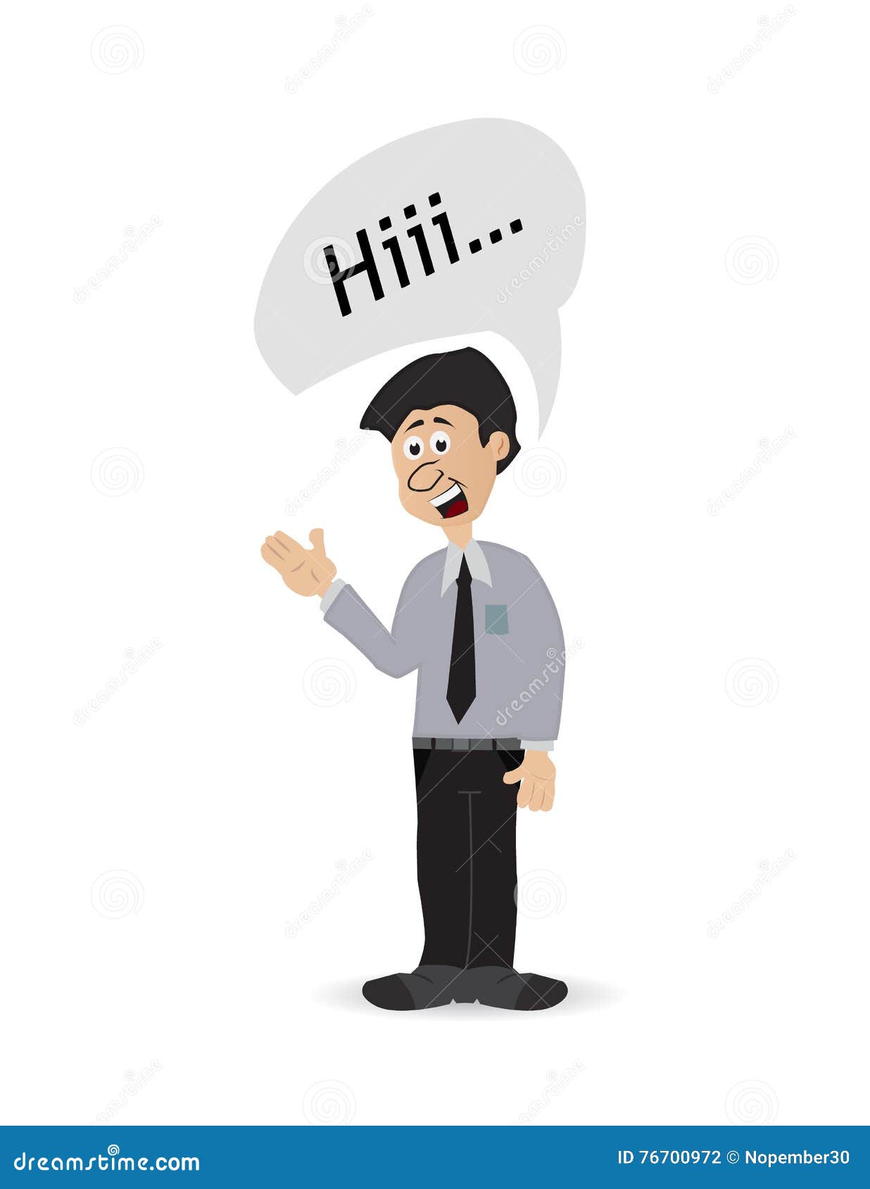 Cartoon businessman say hi stock vector. Illustration of cartoon - 76700972