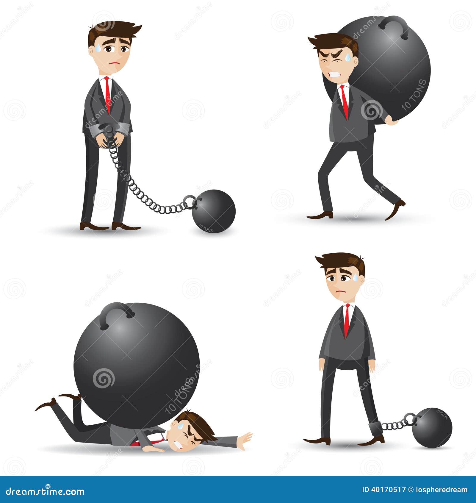 Cartoon Businessman Set Of Failure | CartoonDealer.com #40170517