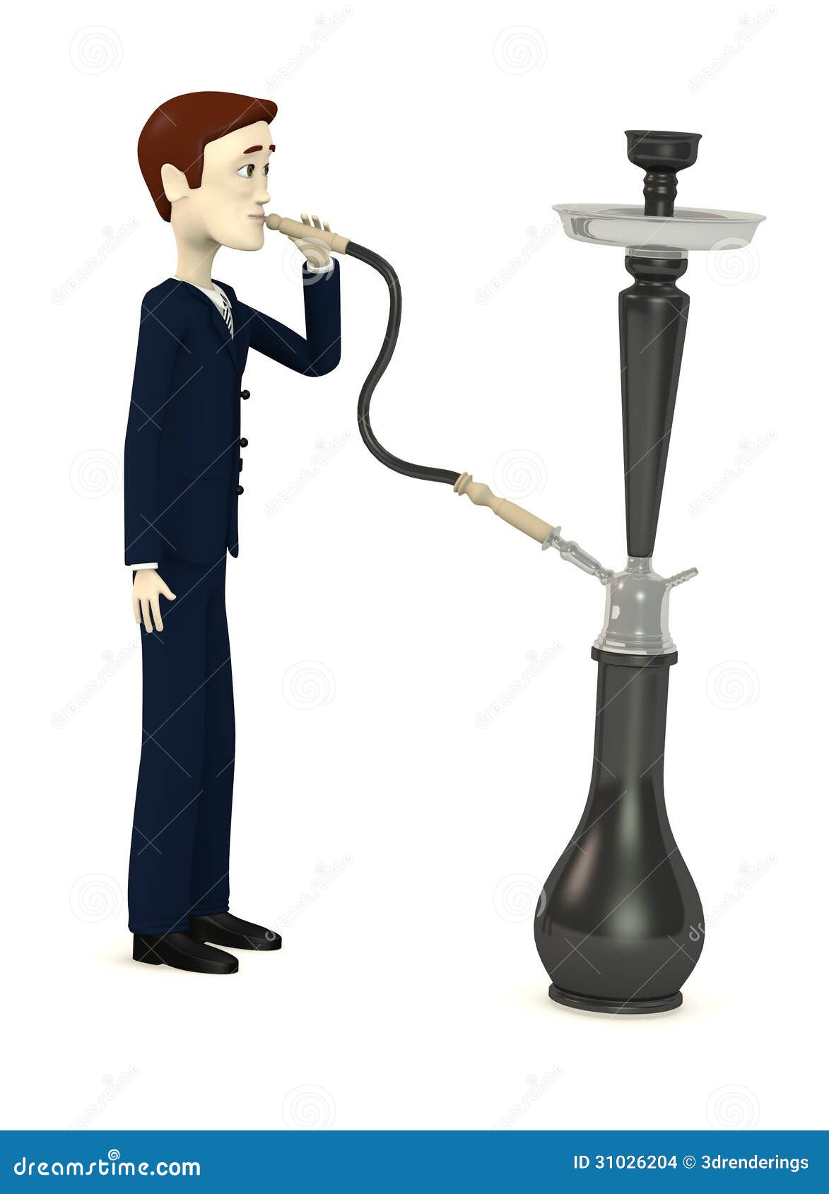 Cartoon Businessman with Shisha Stock Illustration - Illustration of ...