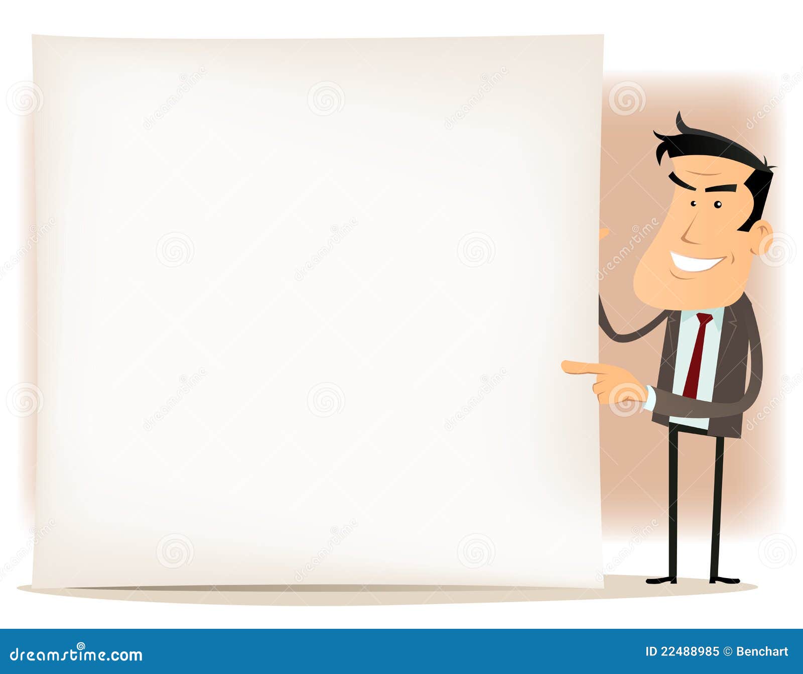 Cartoon Businessman Sign stock vector. Illustration of space - 22488985