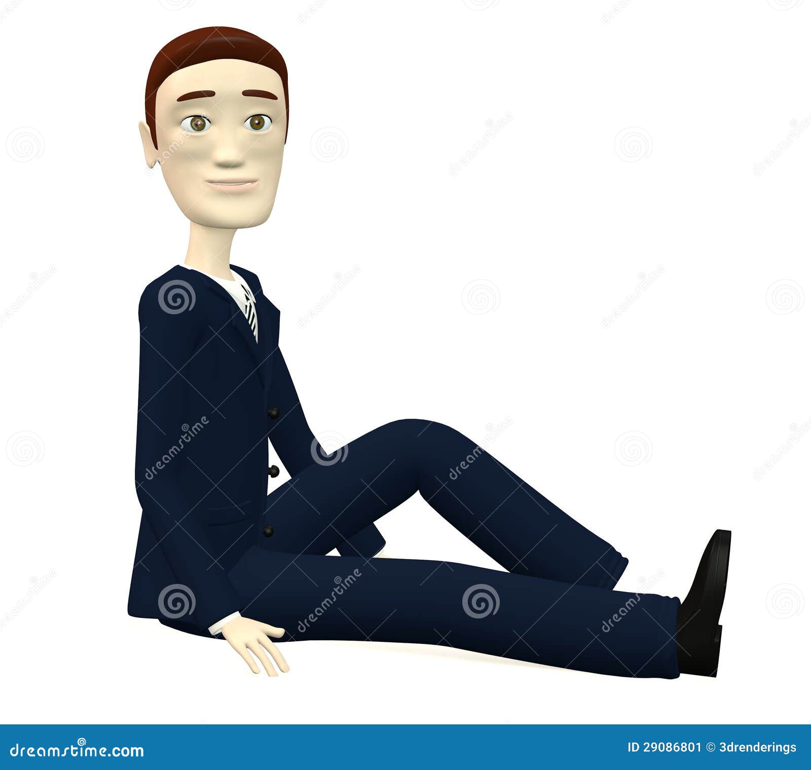 Cartoon businessman - sit stock illustration. Illustration of human ...