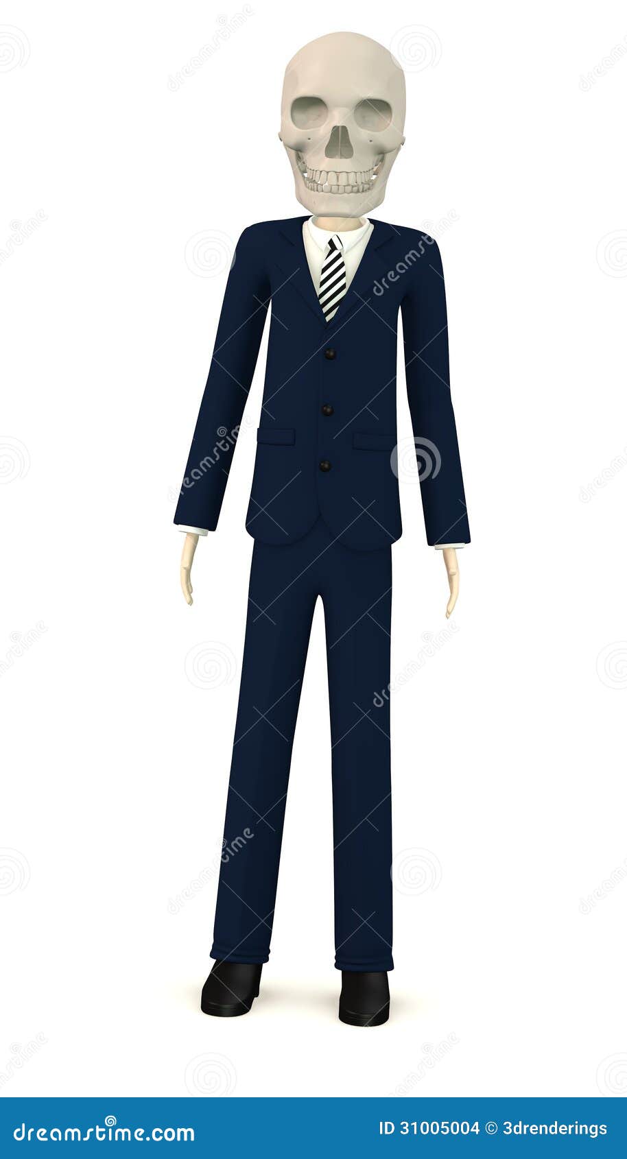 Cartoon Businessman with Skull Stock Illustration - Illustration of ...