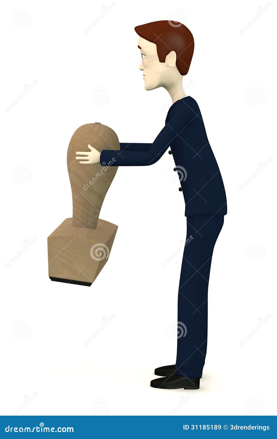 Cartoon Businessman with Stamper Stock Illustration - Illustration of ...