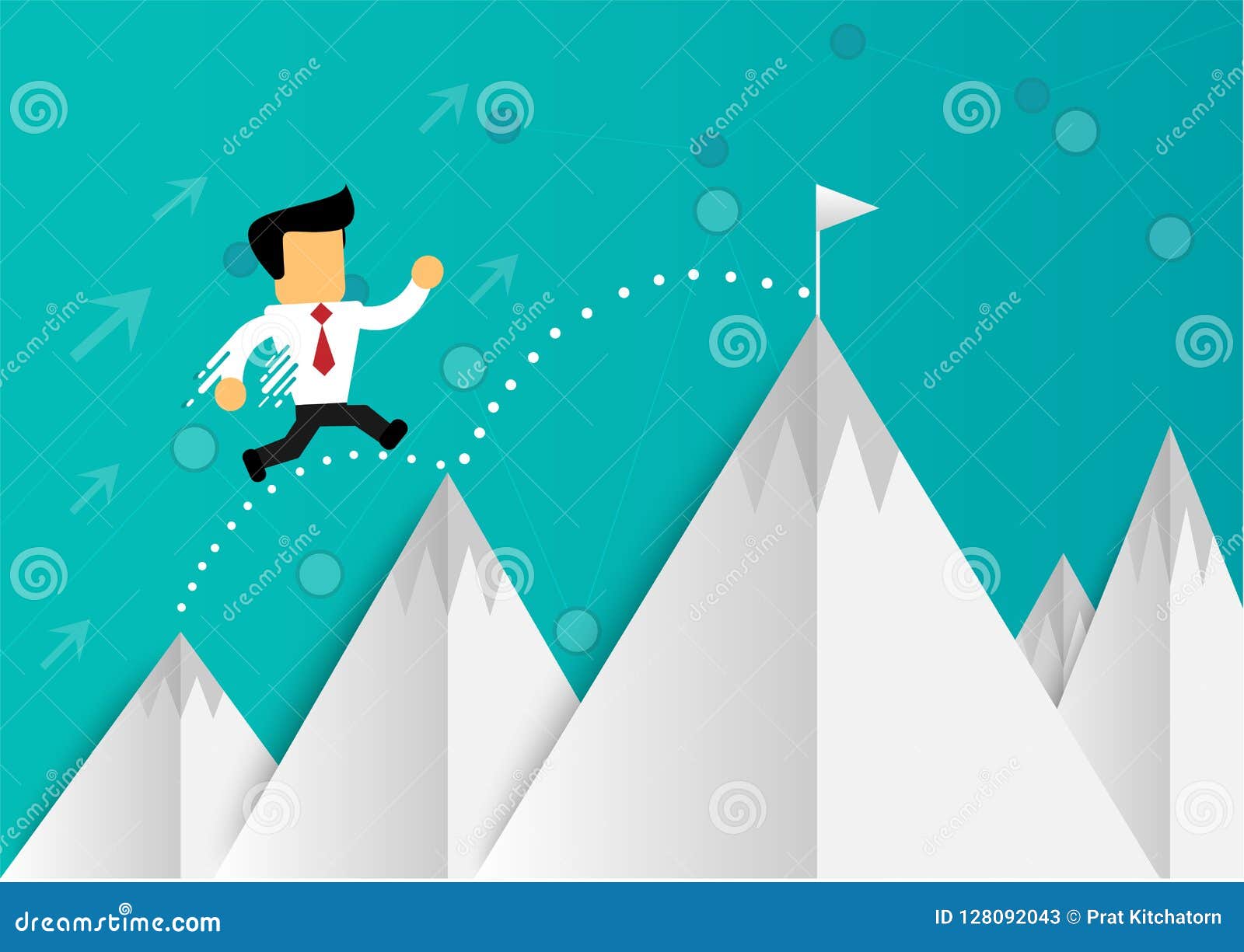 Cartoon Businessman Startup and Success Stock Vector - Illustration of ...
